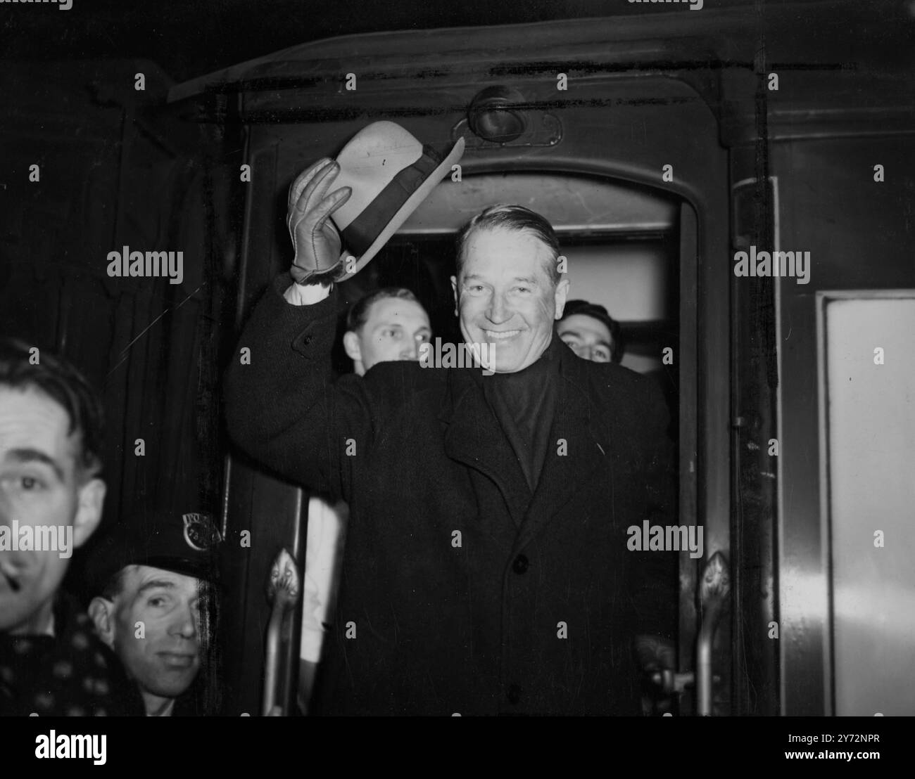 Maurice Chevalier arrives. Maurice Chevalier, the famous French singer ...