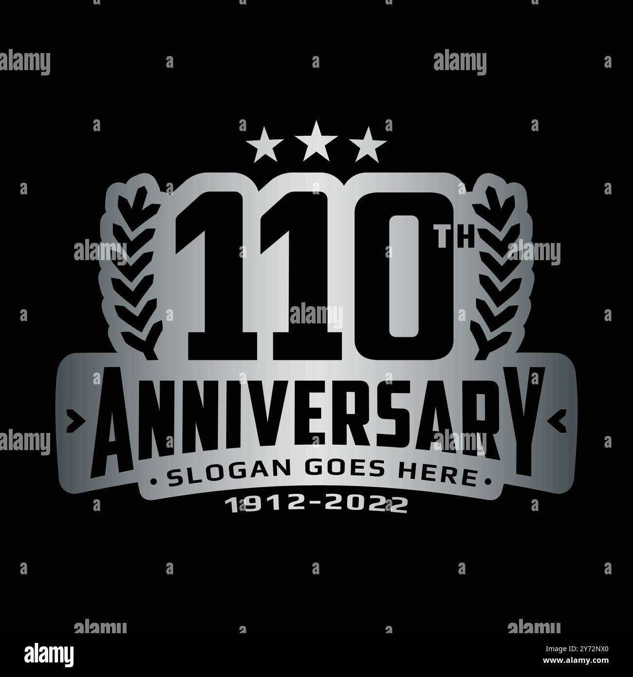 110 years anniversary logo design template. 110th anniversary ...