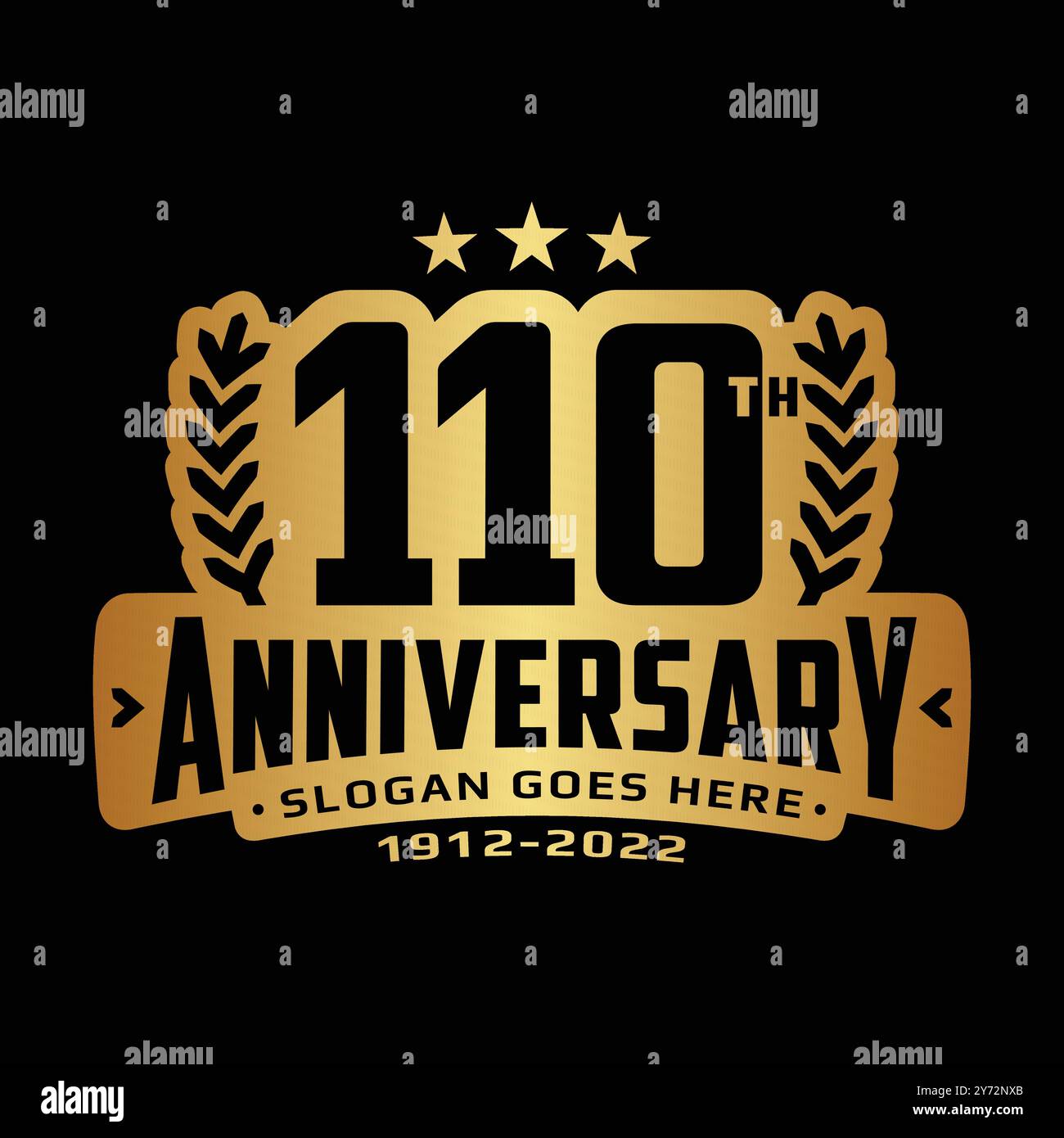 110 years anniversary logo design template. 110th anniversary ...