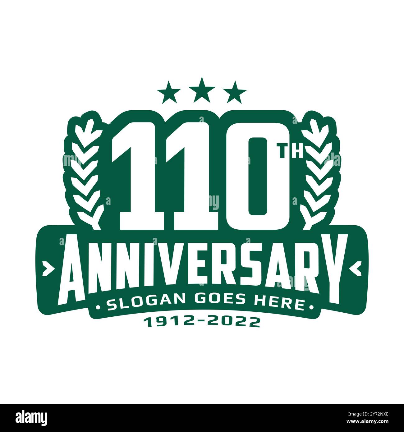 110 years anniversary logo design template. 110th anniversary ...