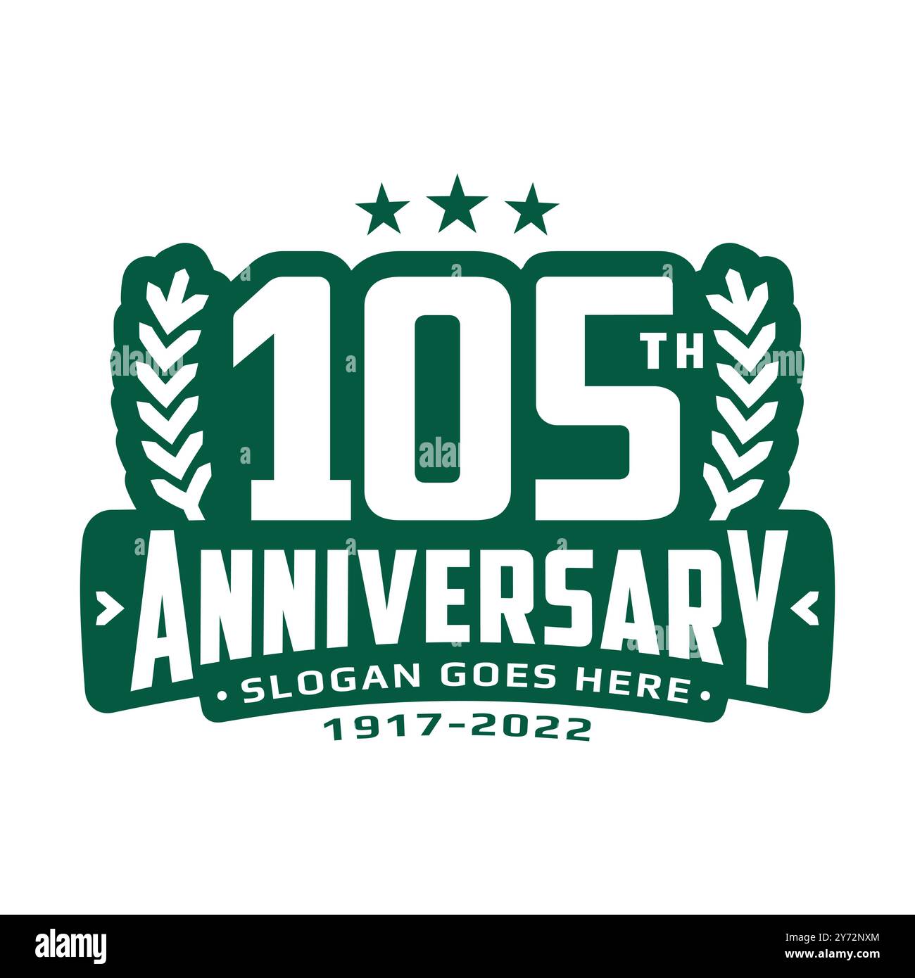 105 years anniversary logo design template. 105th anniversary ...
