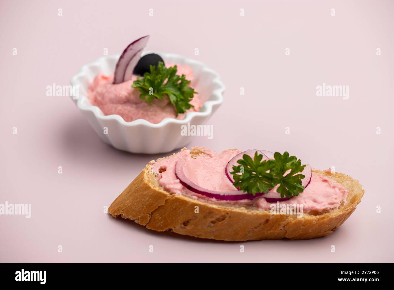 greek taramas spread on pink Stock Photo - Alamy