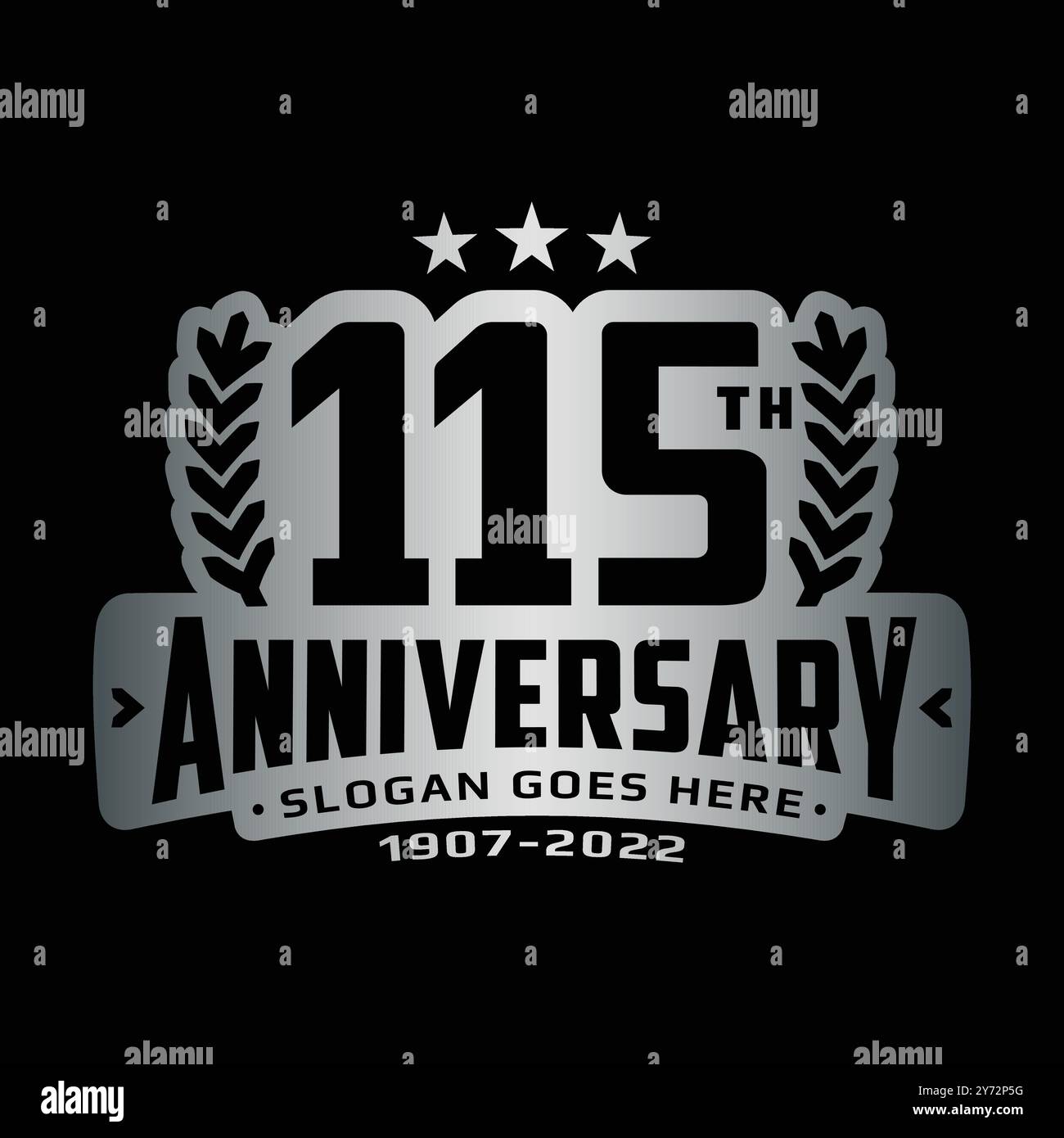 115 years anniversary logo design template. 115th anniversary ...