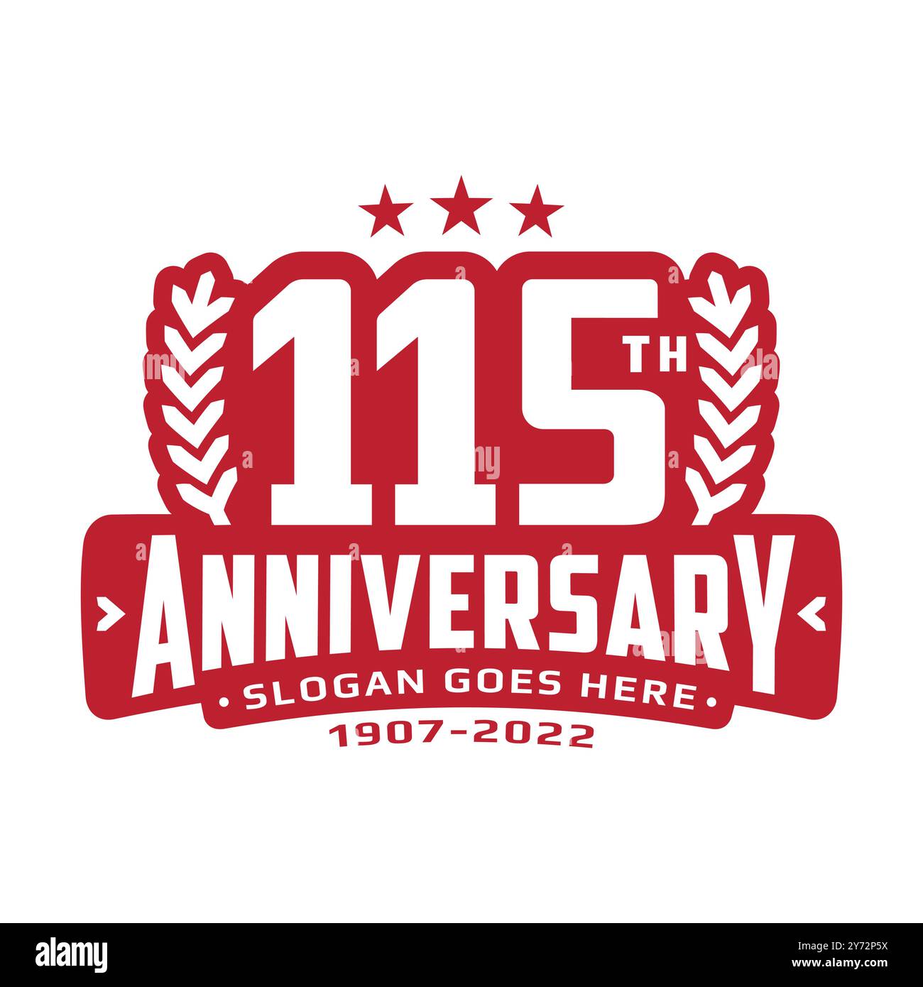 115 years anniversary logo design template. 115th anniversary ...