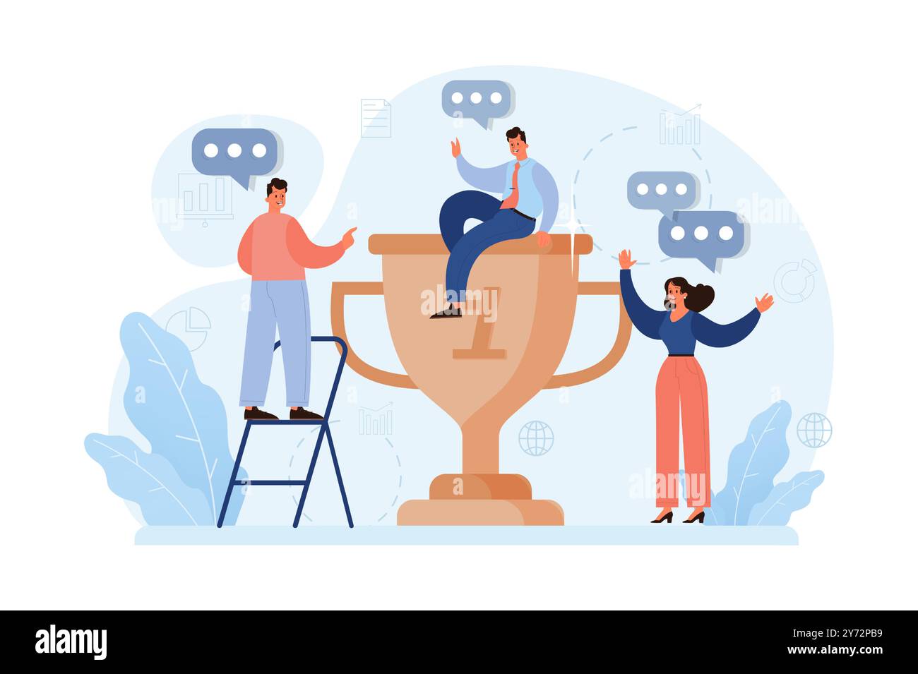 Group of people celebrating an overall victory. Teamwork or friends ...