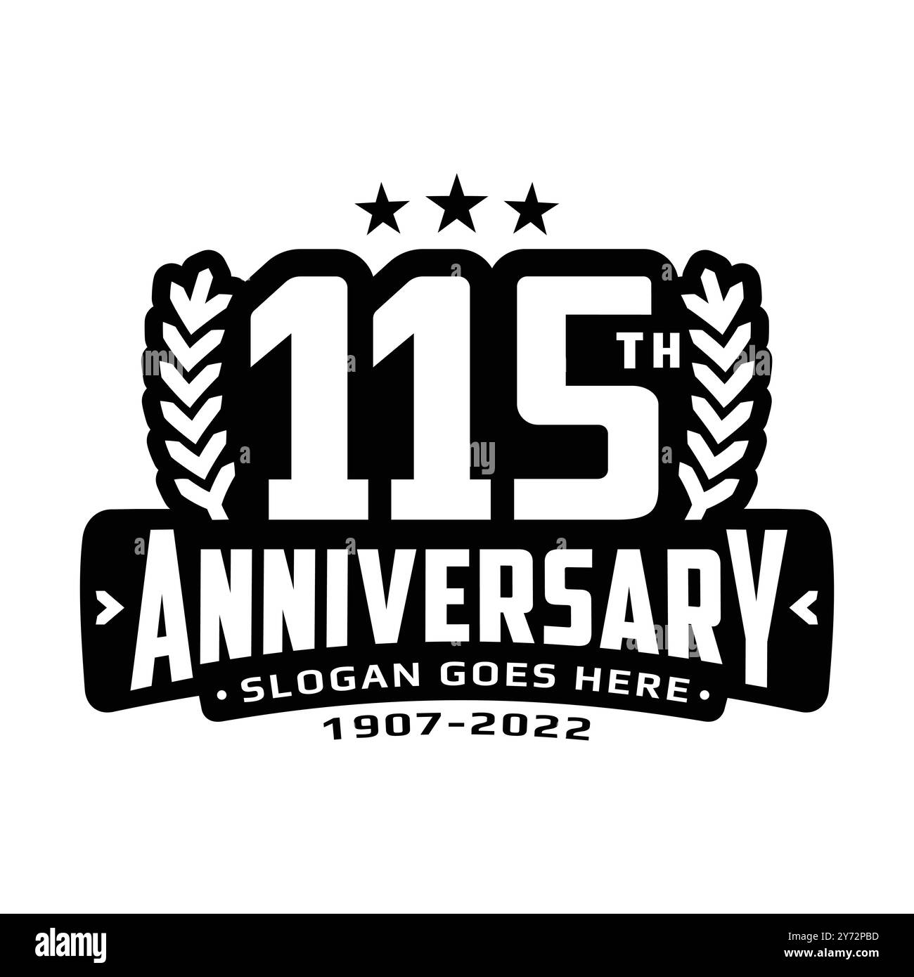 115 years anniversary logo design template. 115th anniversary ...
