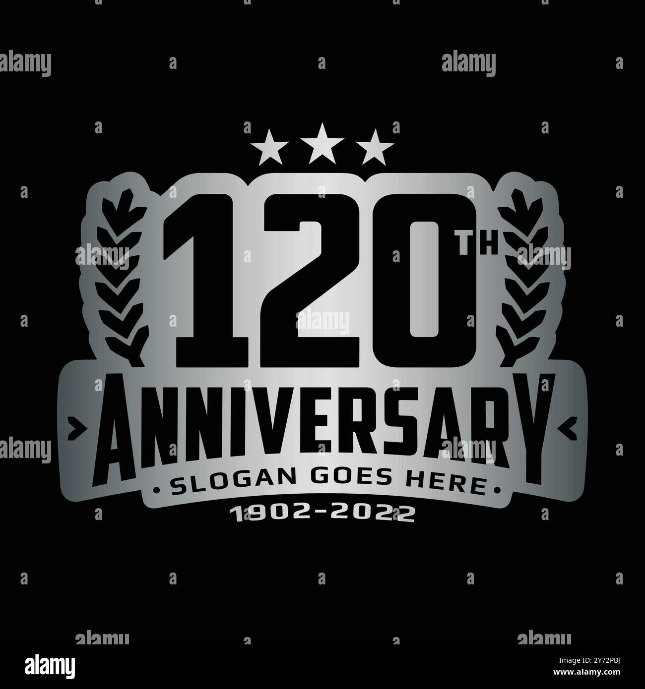 120 years anniversary logo design template. 120th anniversary celebration logotype. Vector and ...