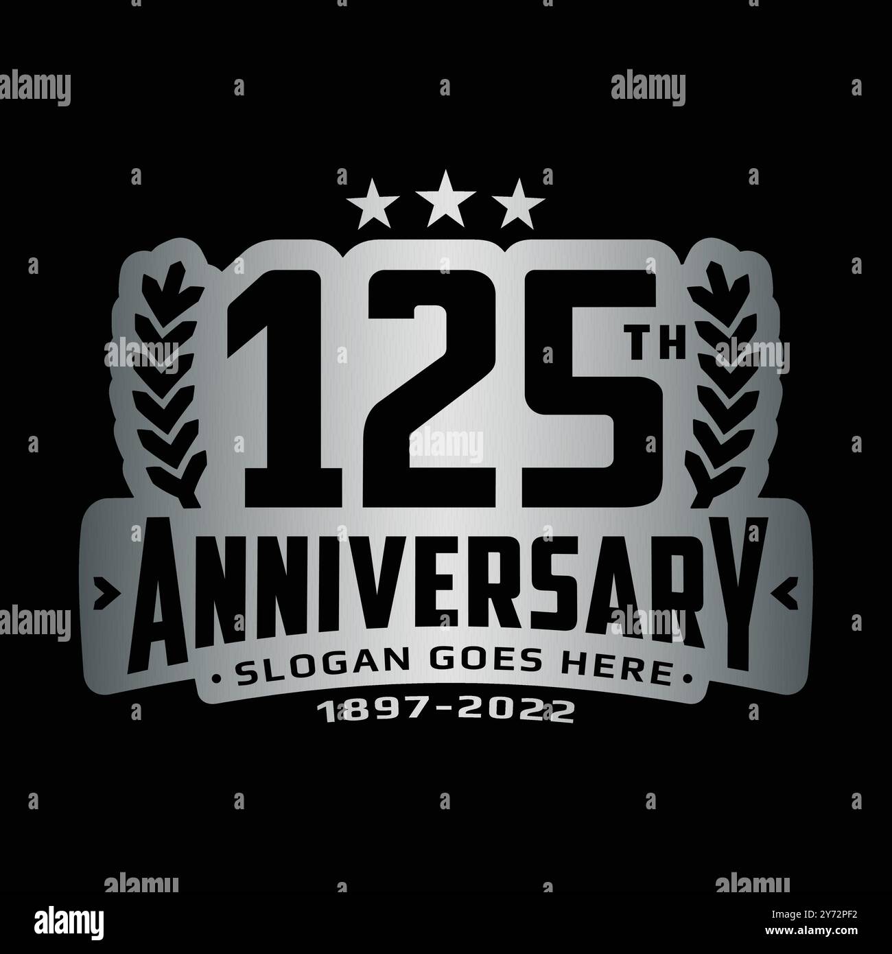 125 years anniversary logo design template. 125th anniversary ...