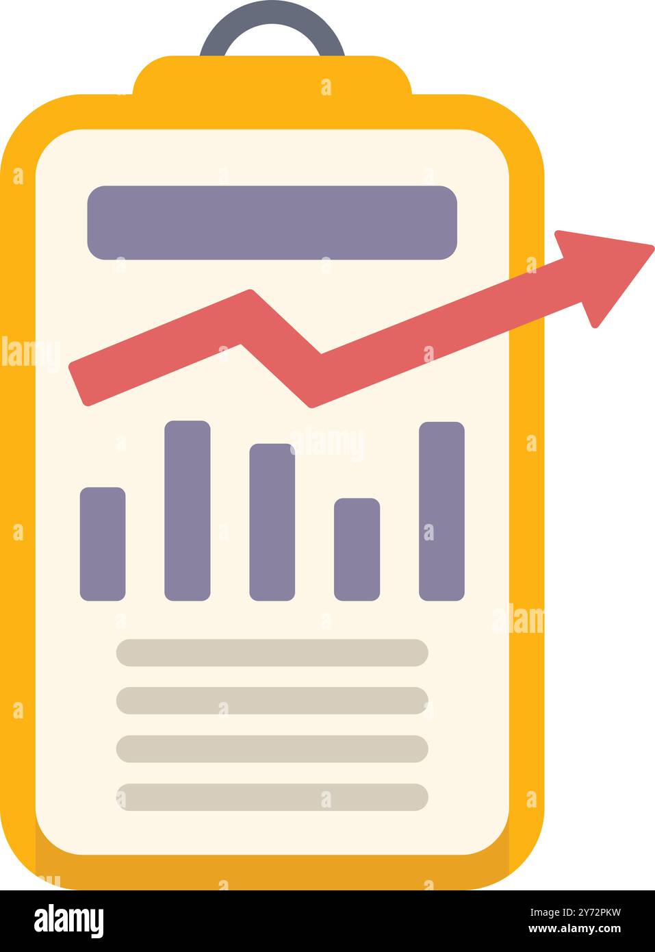 Clipboard is showing a growing chart describing business success and ...