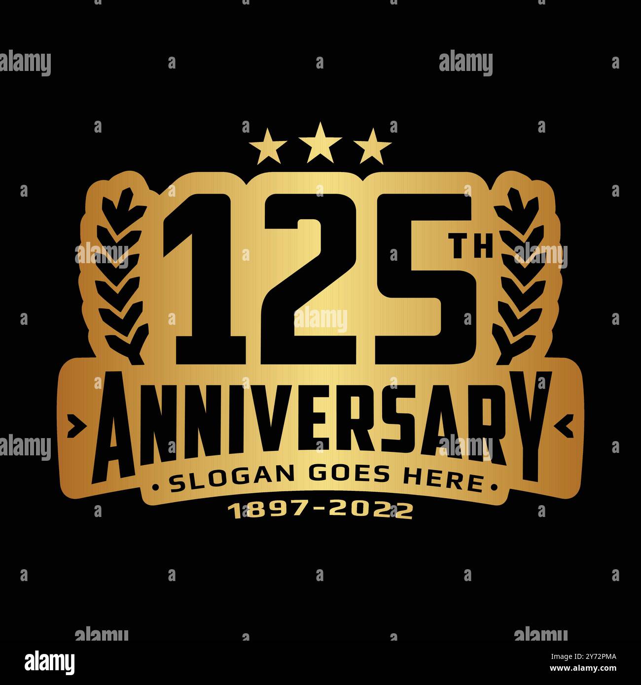 125 years anniversary logo design template. 125th anniversary ...