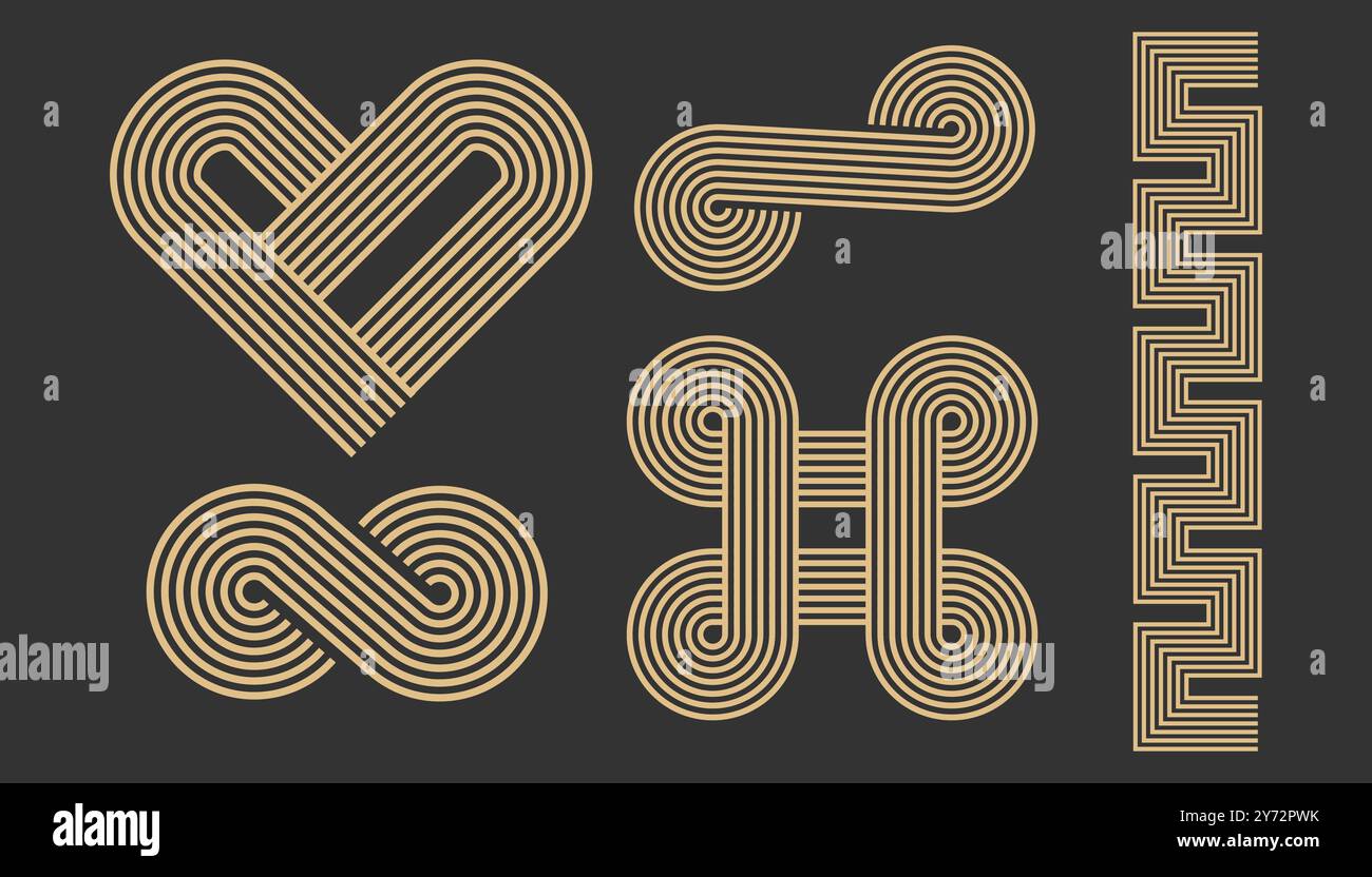 Zen arch, geometric lines abstract contemporary shapes. Set modern ...