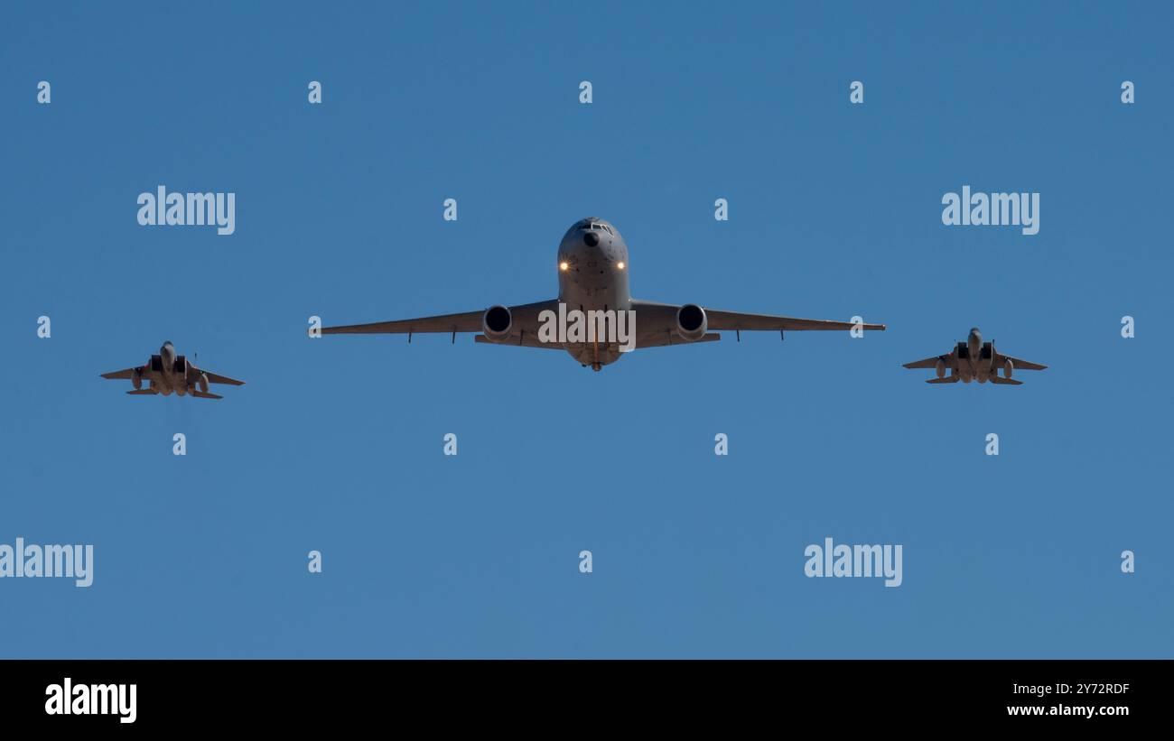 The last U.S. Air Force KC-10 Extender and two F-15Es Strike Eagle ...