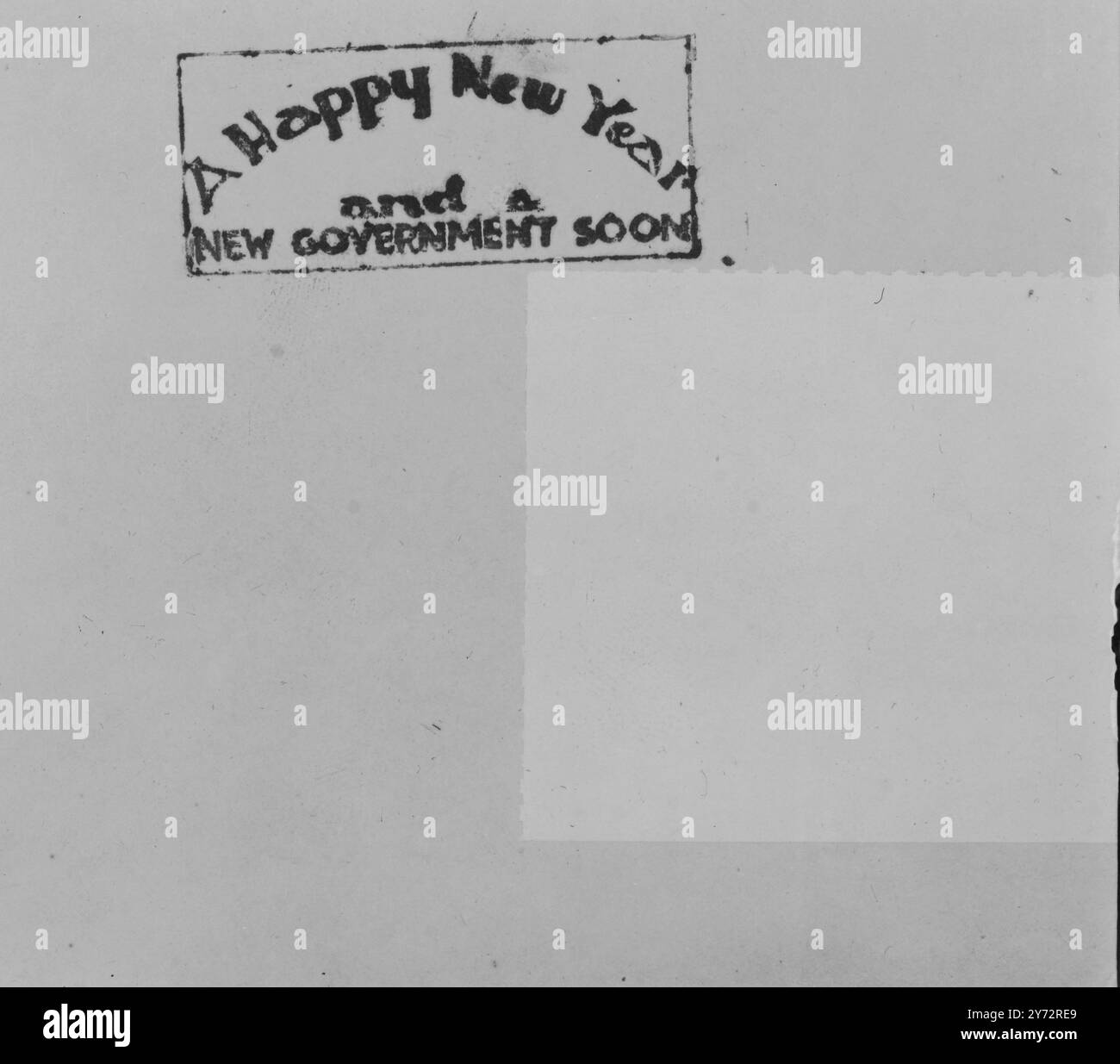 A franked envelope bearing the slogan "A Happy New Year and a New ...