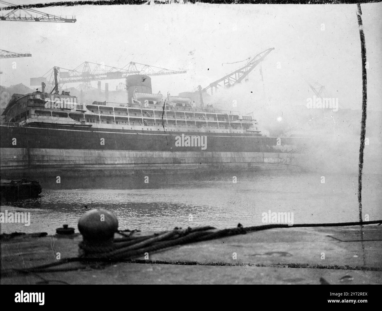 Fire broke out in Britain's biggest post-war merchant ship, but ...