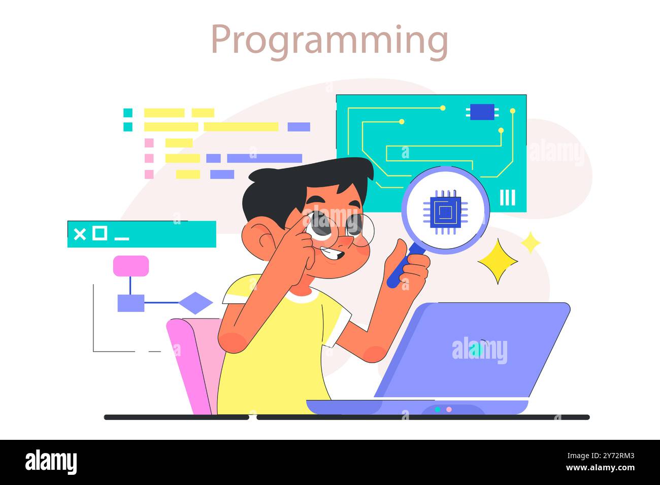 Child do programming. Computer science, AI, game technologies and ...