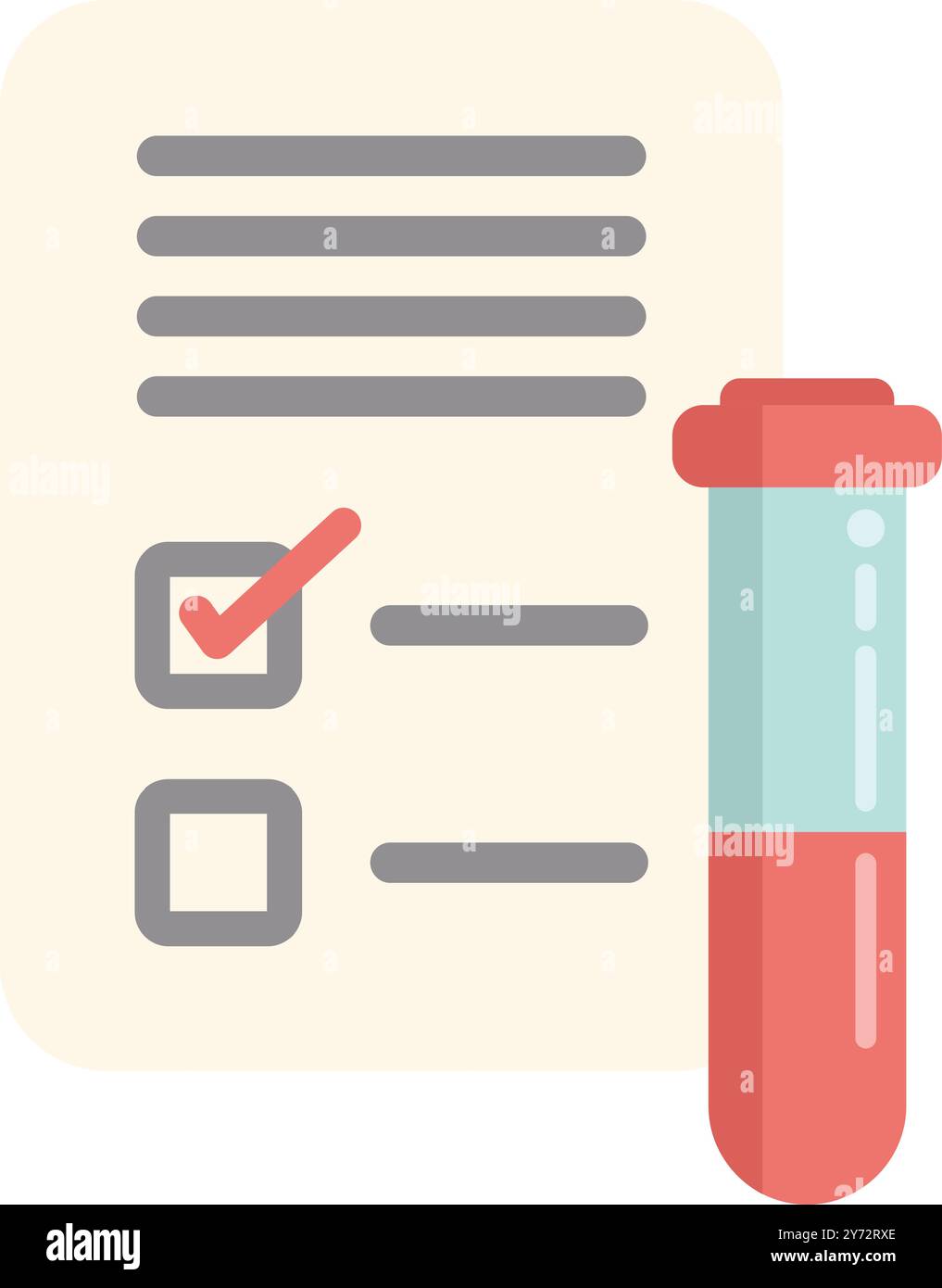 Medical test result is confirmed with blood sample in test tube and ...