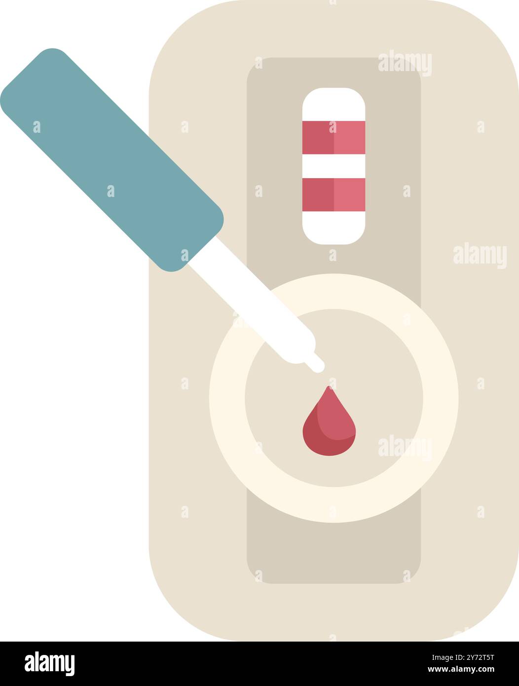 Dropper is placing a blood sample on a rapid test device for a quick ...