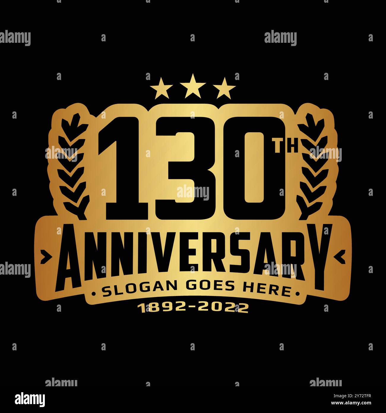 130 years anniversary logo design template. 130th anniversary ...