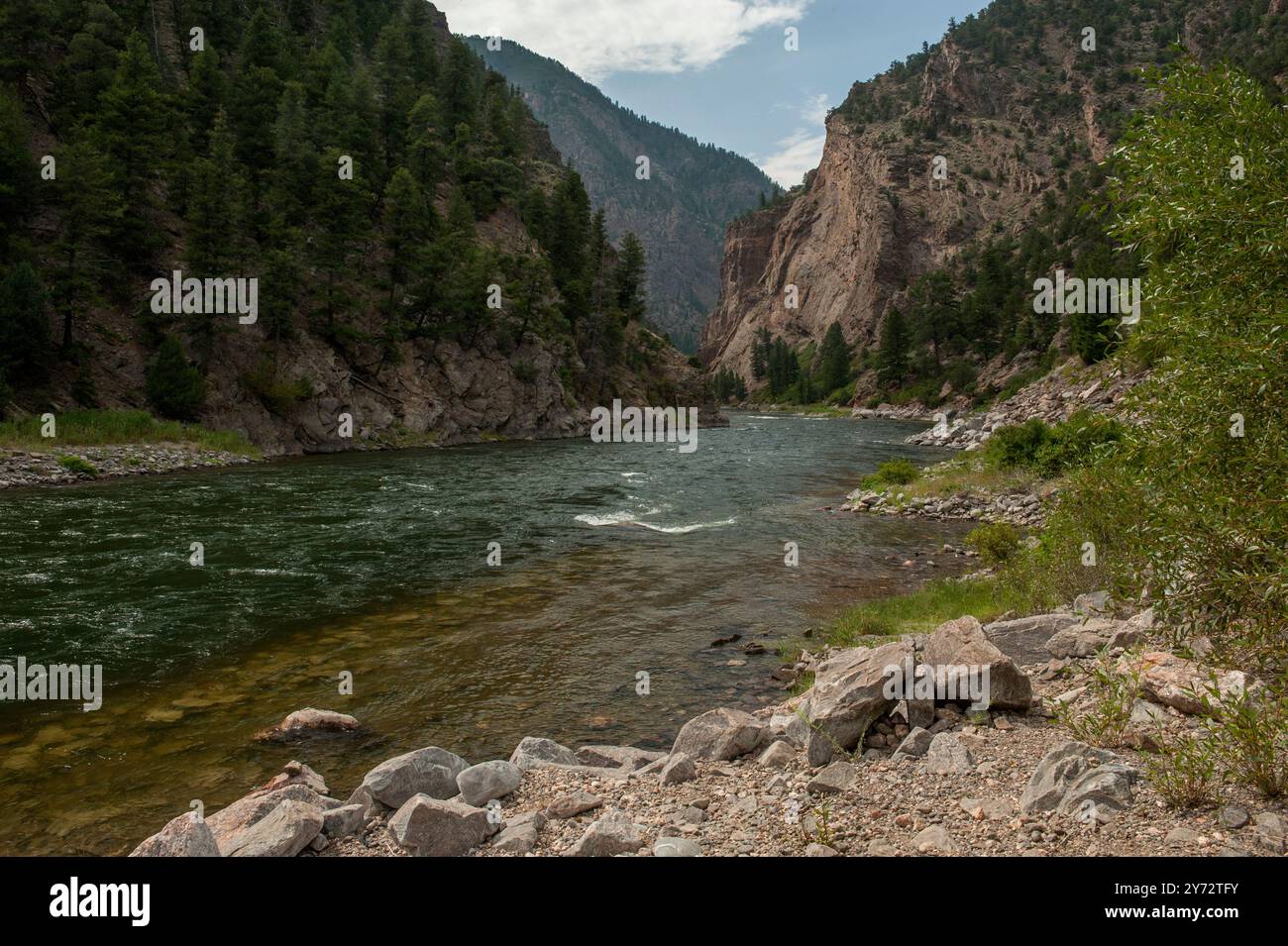 Colorado's Gunnison River, just below the Morrow Dam and its confluence ...