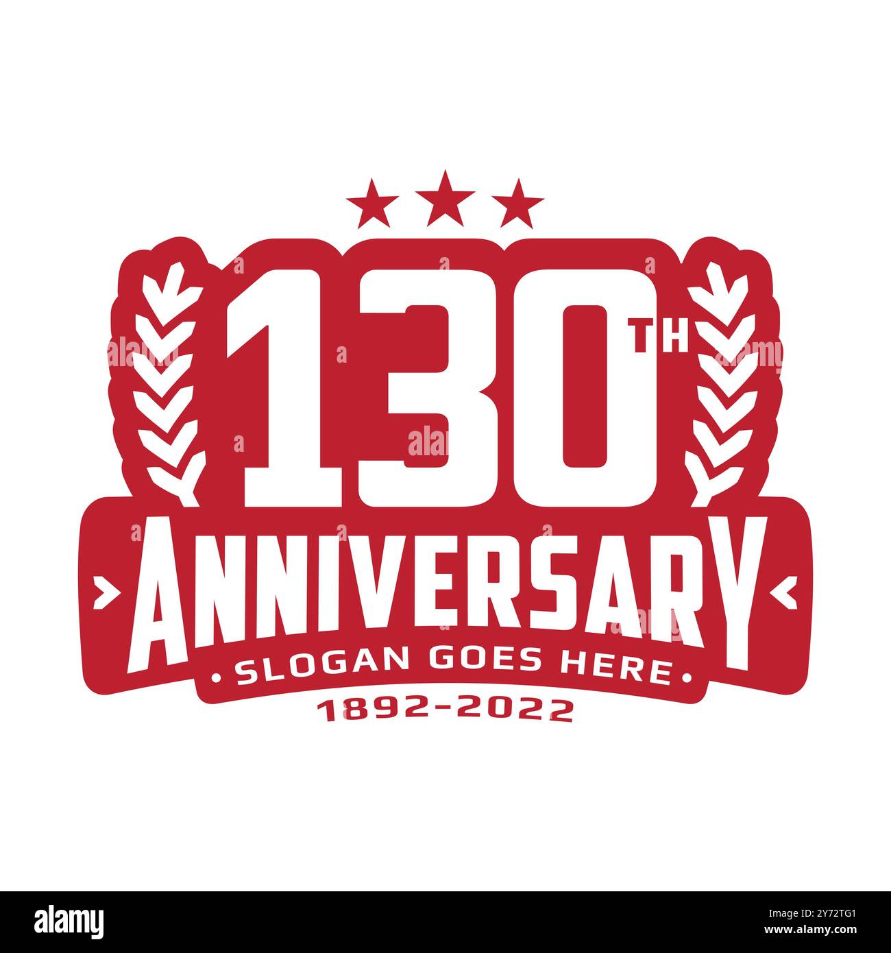130 years anniversary logo design template. 130th anniversary celebration logotype. Vector and ...