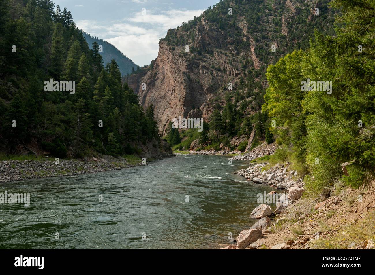 Colorado's Gunnison River, just below the Morrow Dam and its confluence ...
