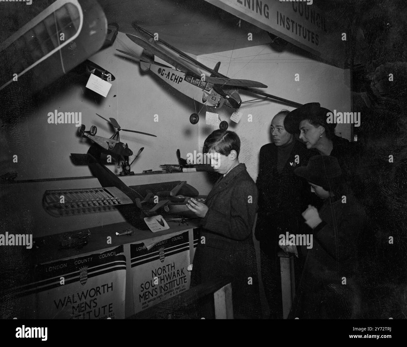 Duke of Kent at model aircraft exhibition. The young Duke of Kent with ...