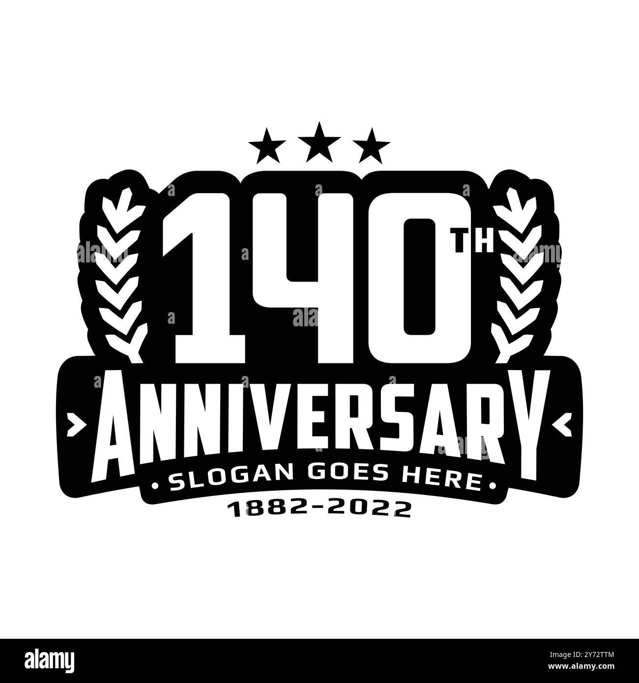 140 years anniversary logo design template. 140th anniversary ...