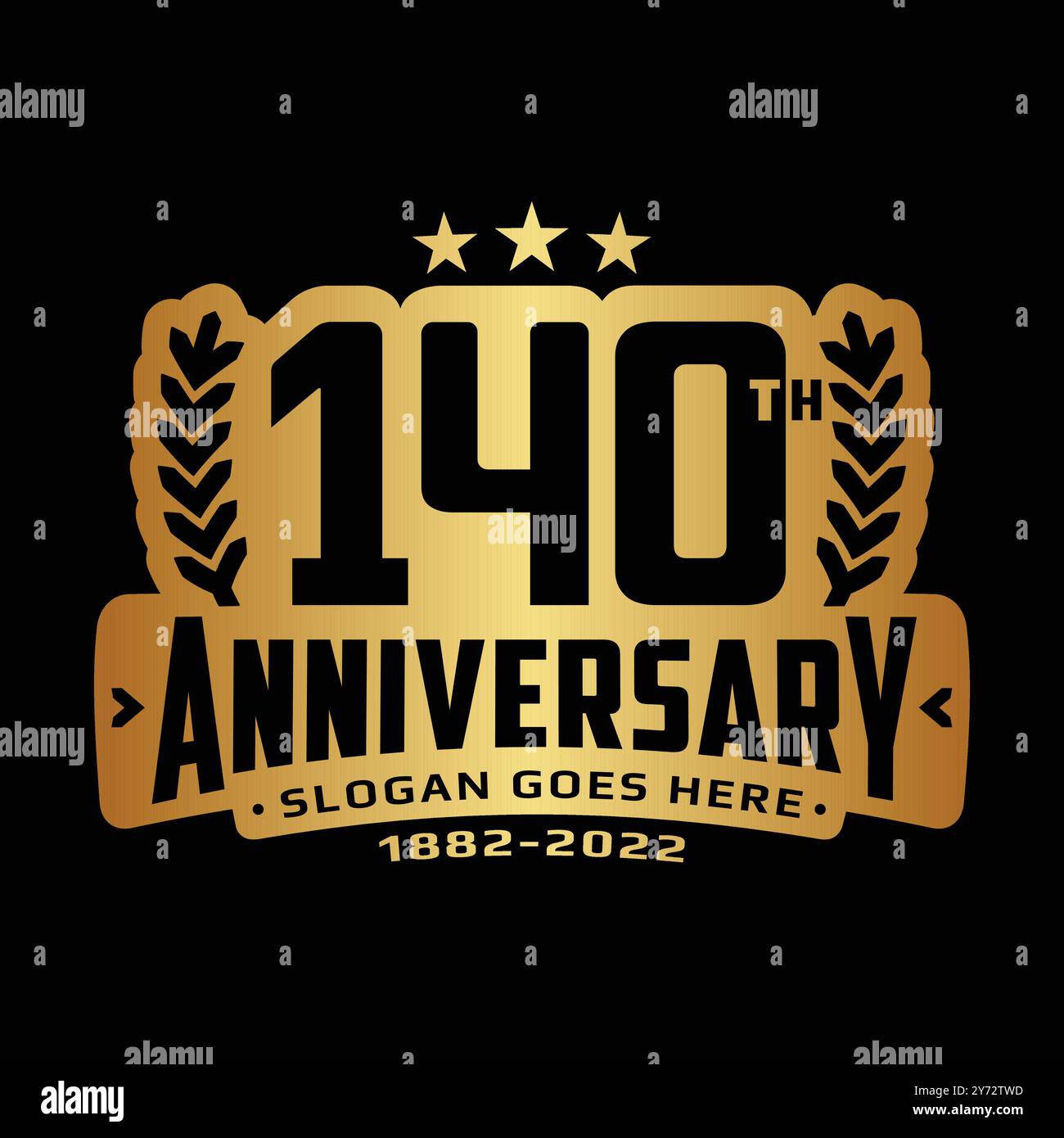 140 years anniversary logo design template. 140th anniversary ...