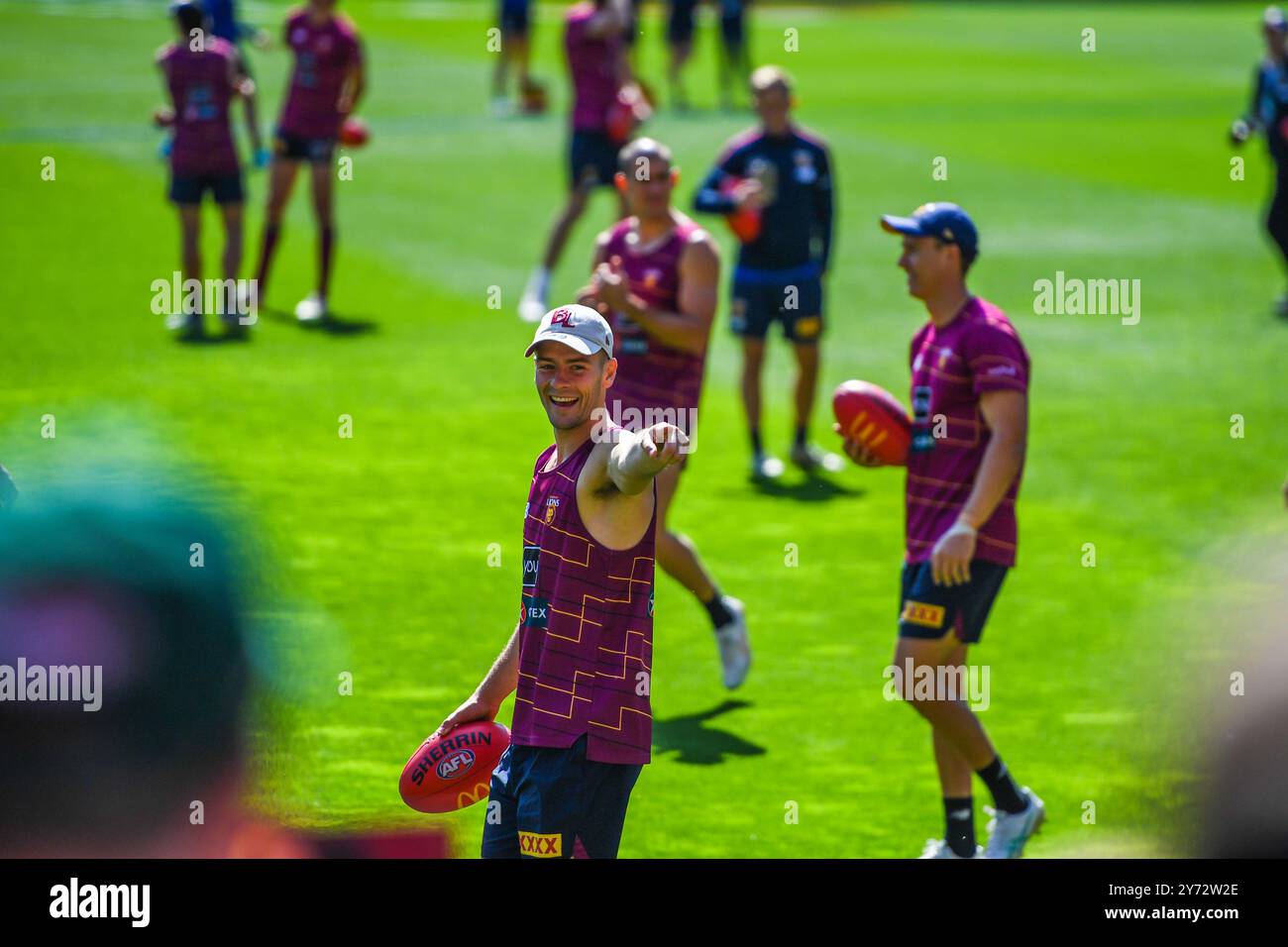 Melbourne, Australia. 27th Sep, 2024. Josh Dunkley of Brisbane Lions is ...