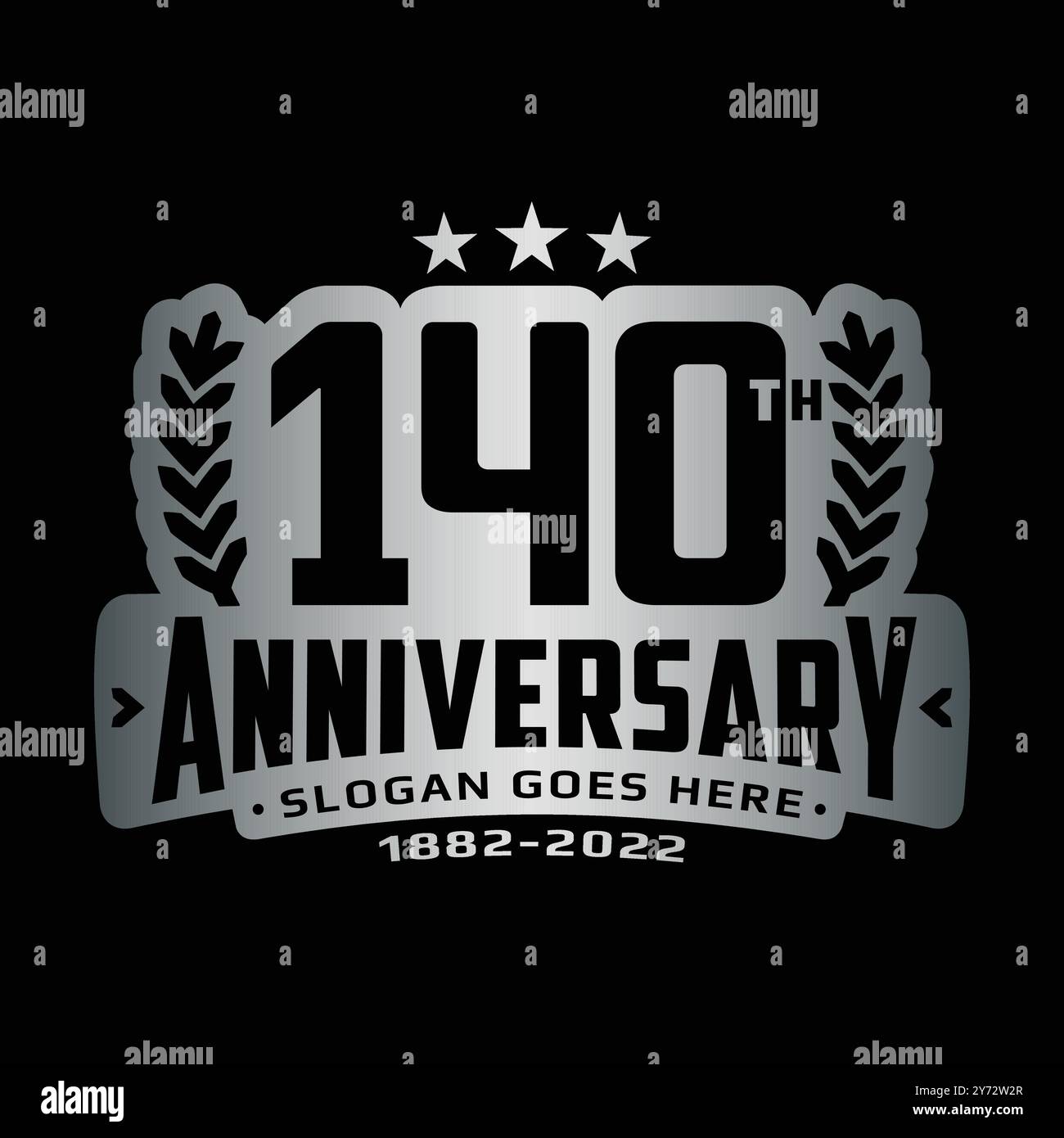 140 years anniversary logo design template. 140th anniversary ...