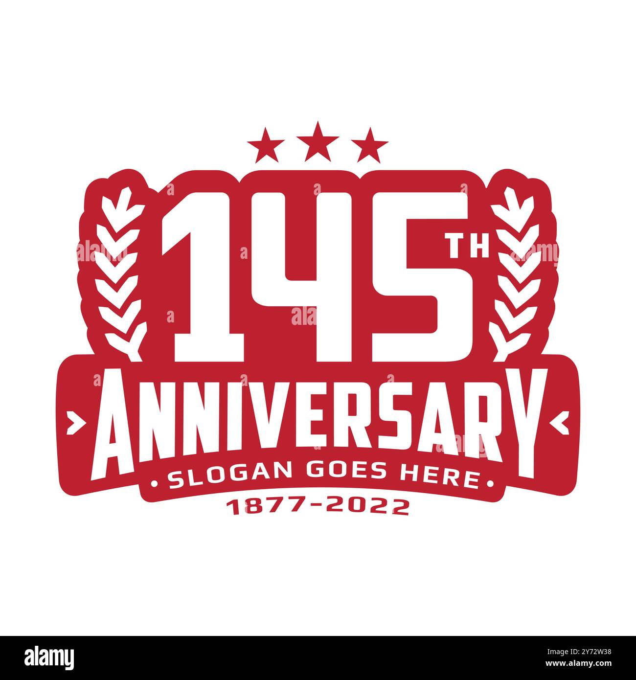 145 years anniversary logo design template. 145th anniversary ...
