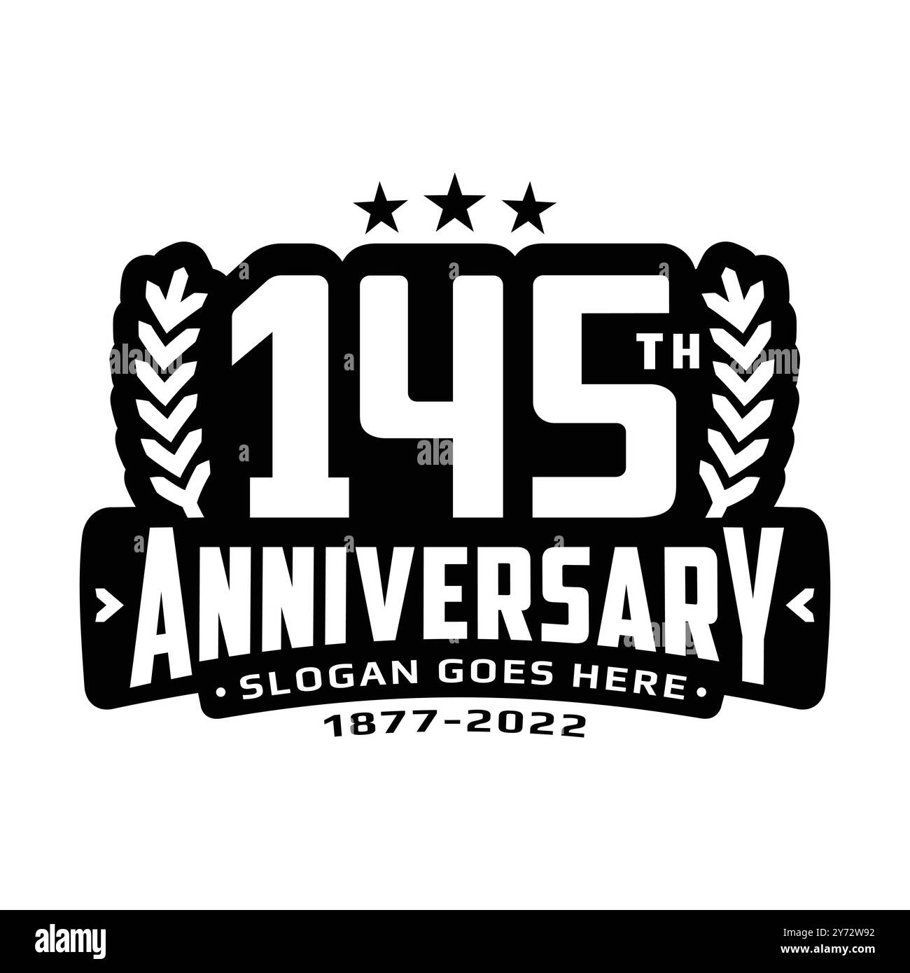 145 years anniversary logo design template. 145th anniversary ...