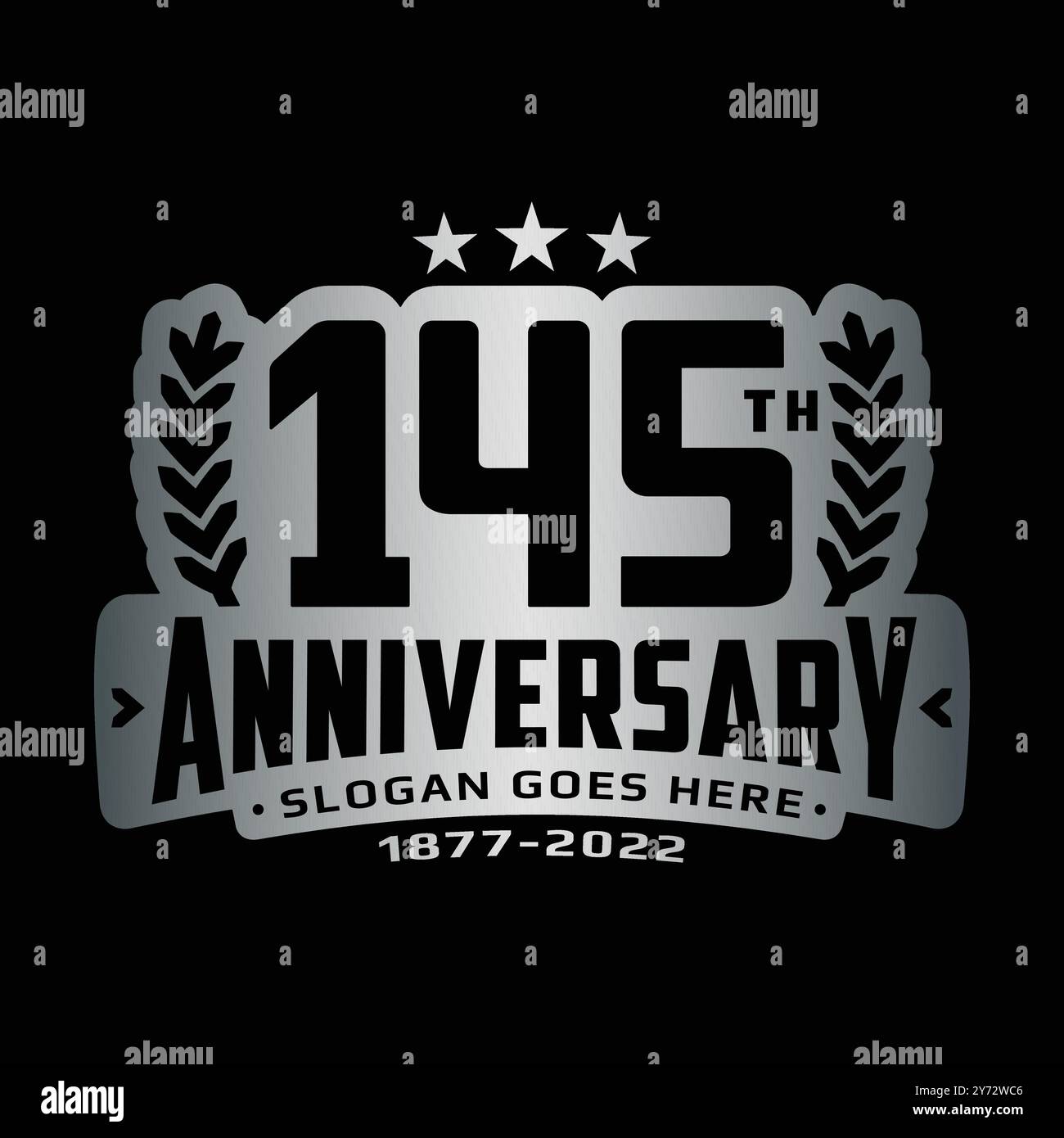 145 years anniversary logo design template. 145th anniversary ...