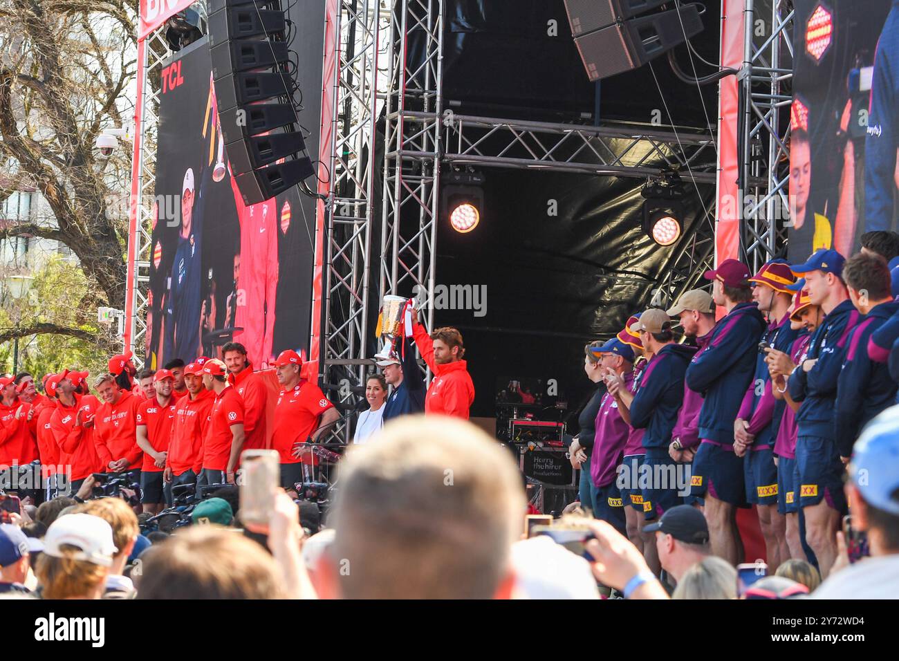 Melbourne, Australia. 27th Sep, 2024. Sydney Swans and Brisbane Lions ...