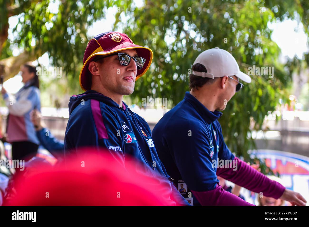 Melbourne, Australia. 27th Sep, 2024. Zac Bailey (L) and Cam Rayner (R ...