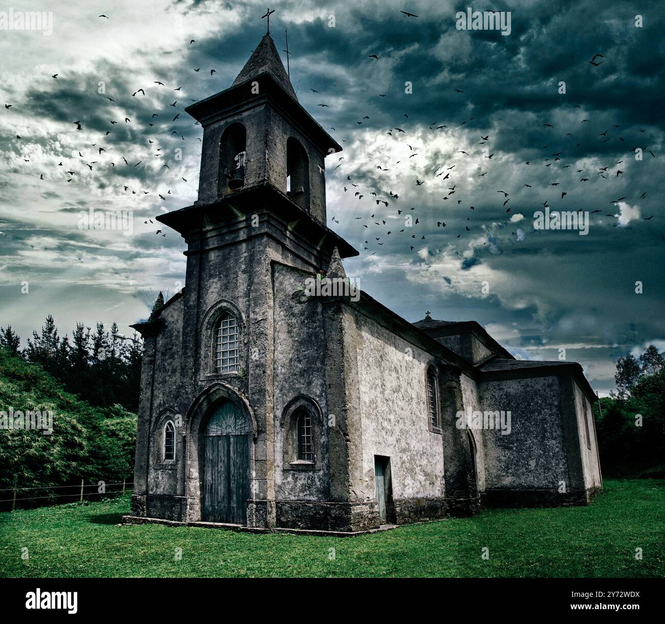 A mysterious and dark church Stock Photo - Alamy