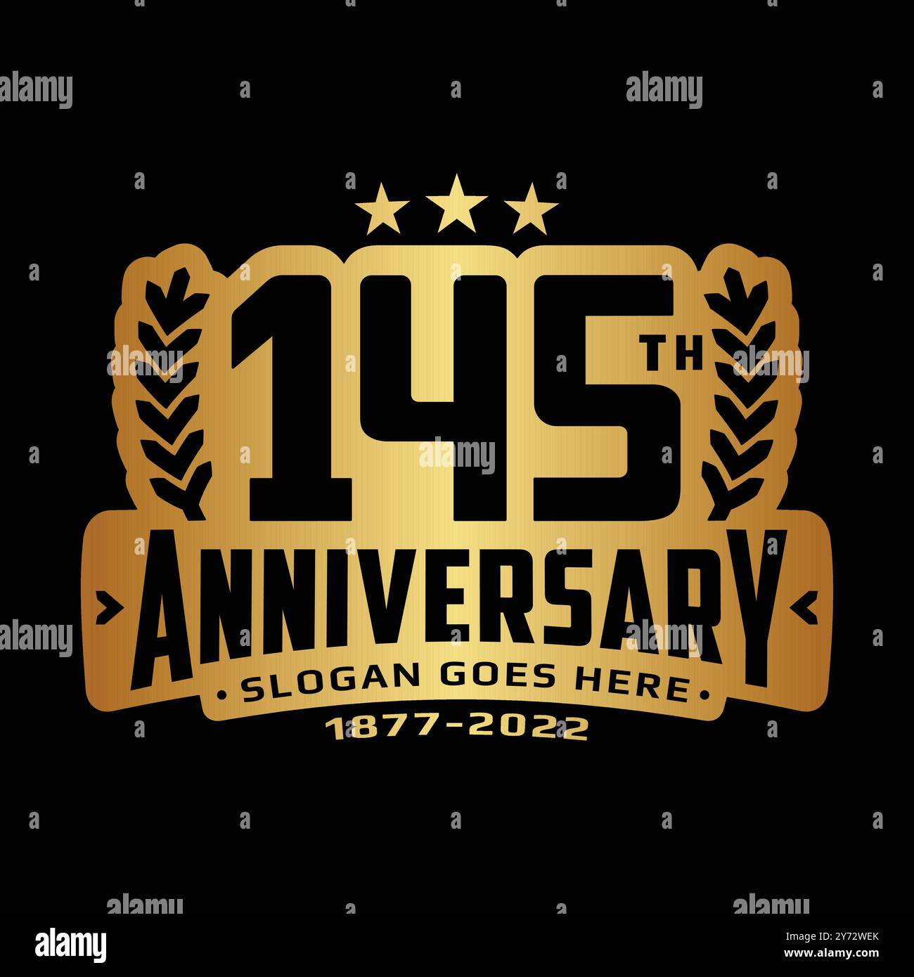 145 years anniversary logo design template. 145th anniversary ...