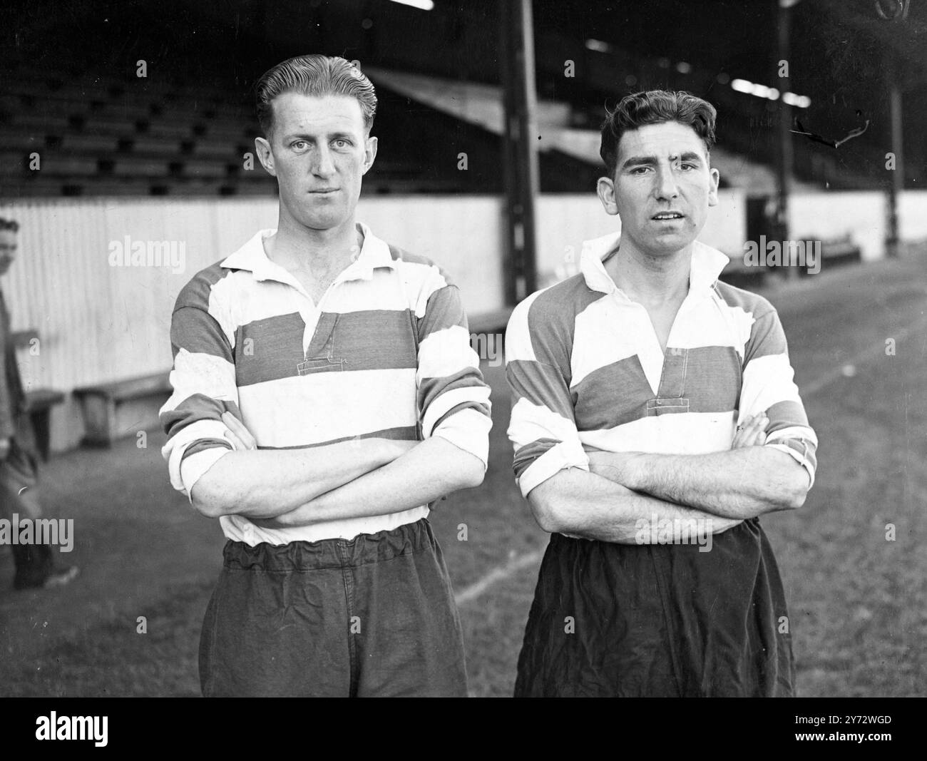 Queens Park Rangers centre-half, R.Chapman (left) and A.W.Smith, a half ...