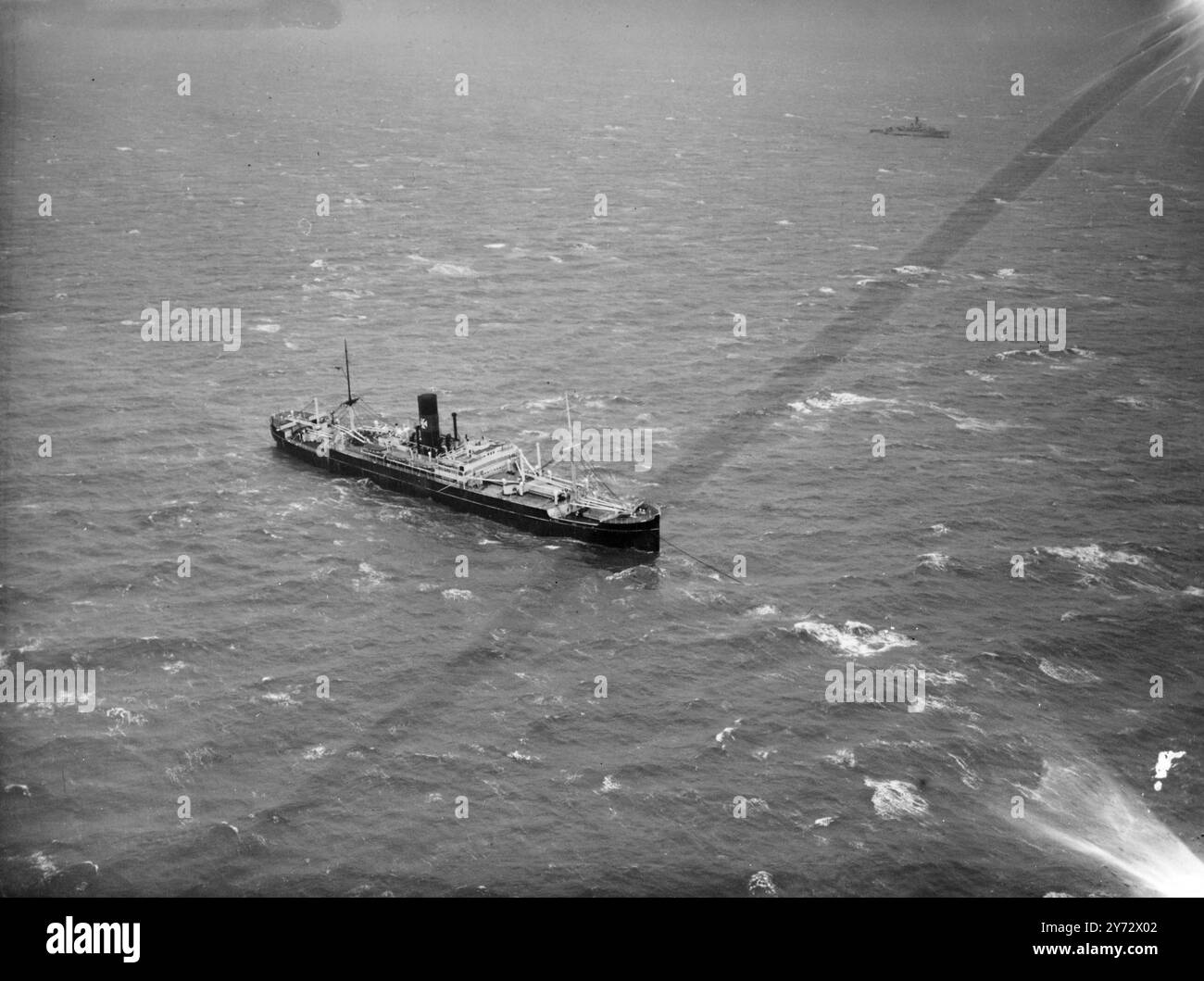 The steamship Princessa photograph from the air as she was told up ...