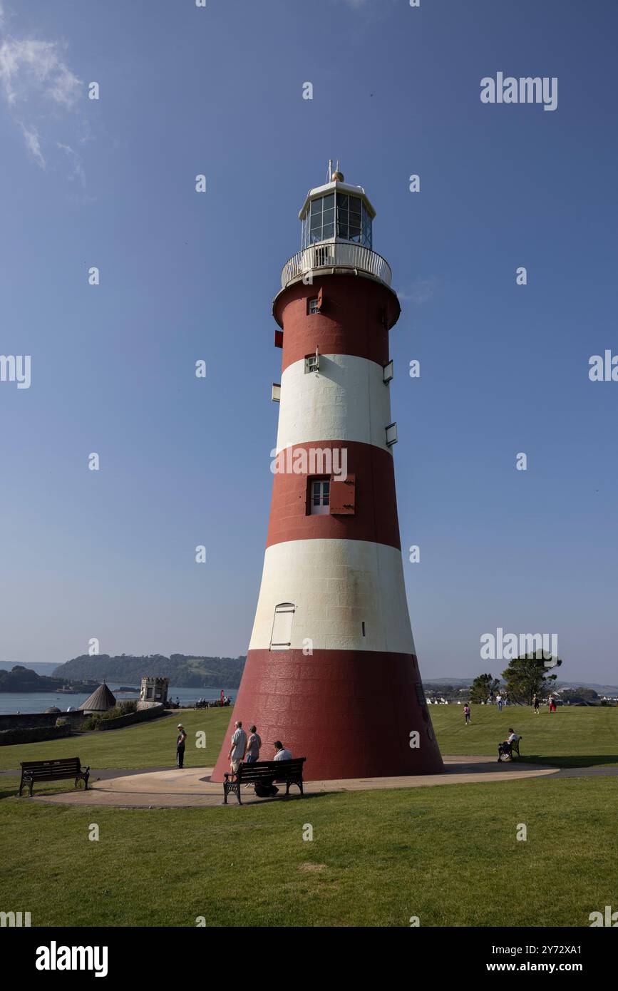 The Hoe, dominated by Hoe Park, home to Smeaton's Tower Lighthouse ...