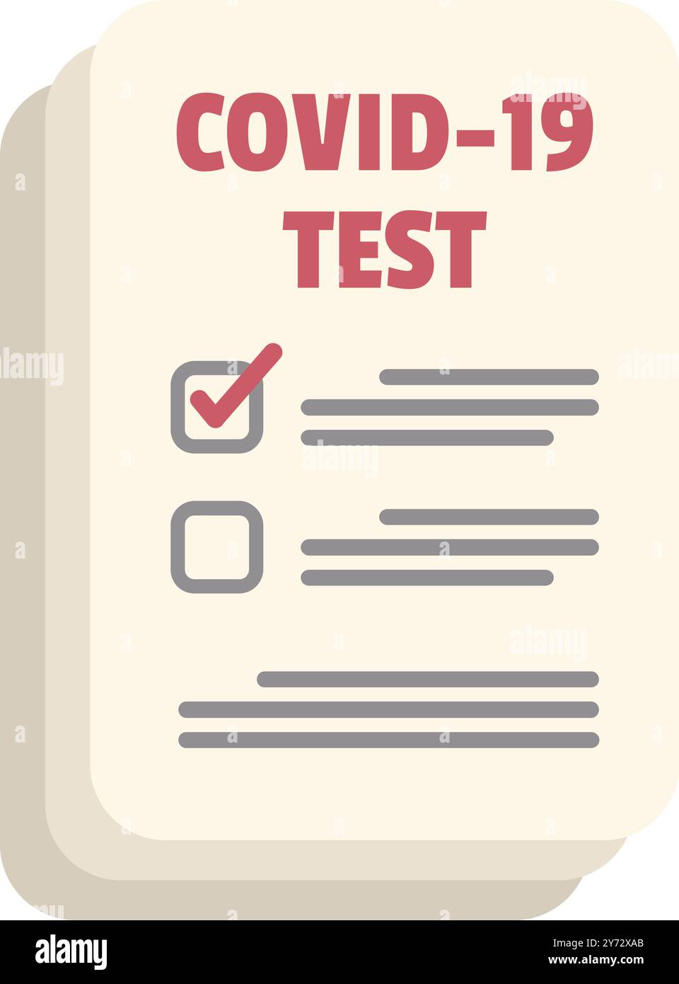 Covid 19 test medical form is showing positive result on white ...