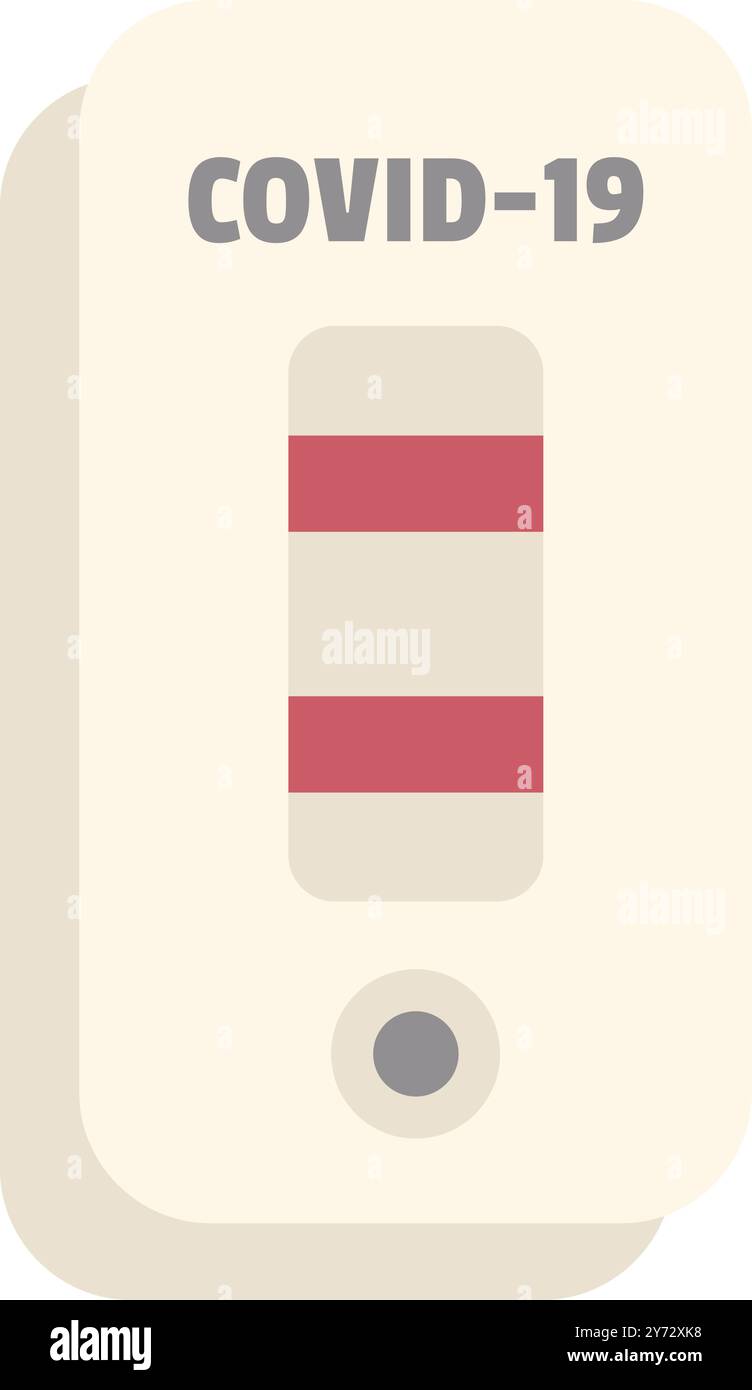 Illustration of a covid 19 positive antigen rapid test cassette ...