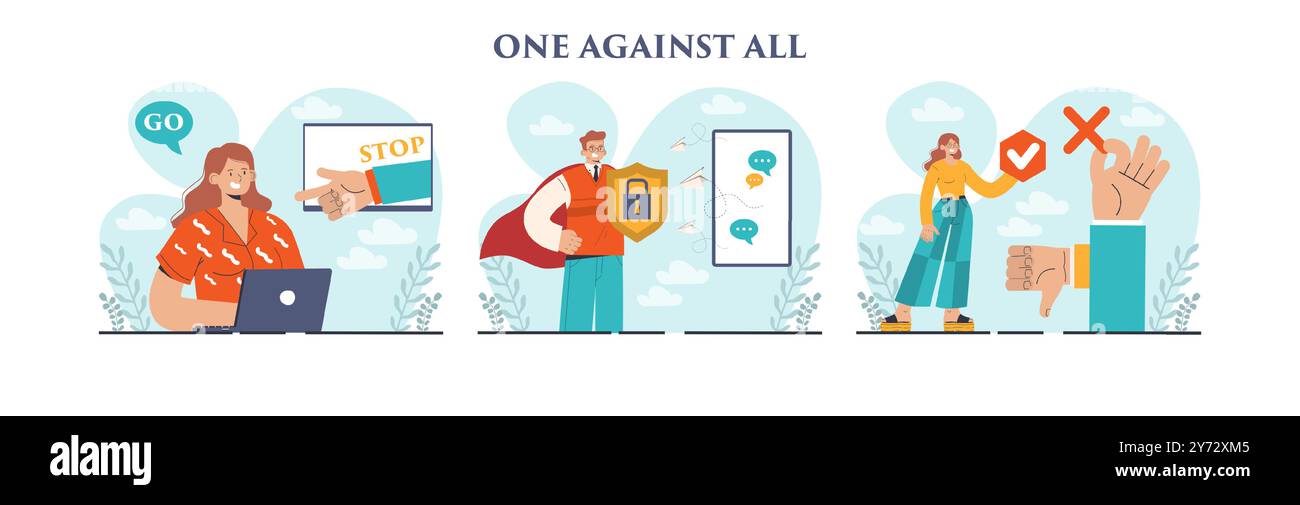 One against the crowd Stock Vector Images - Alamy