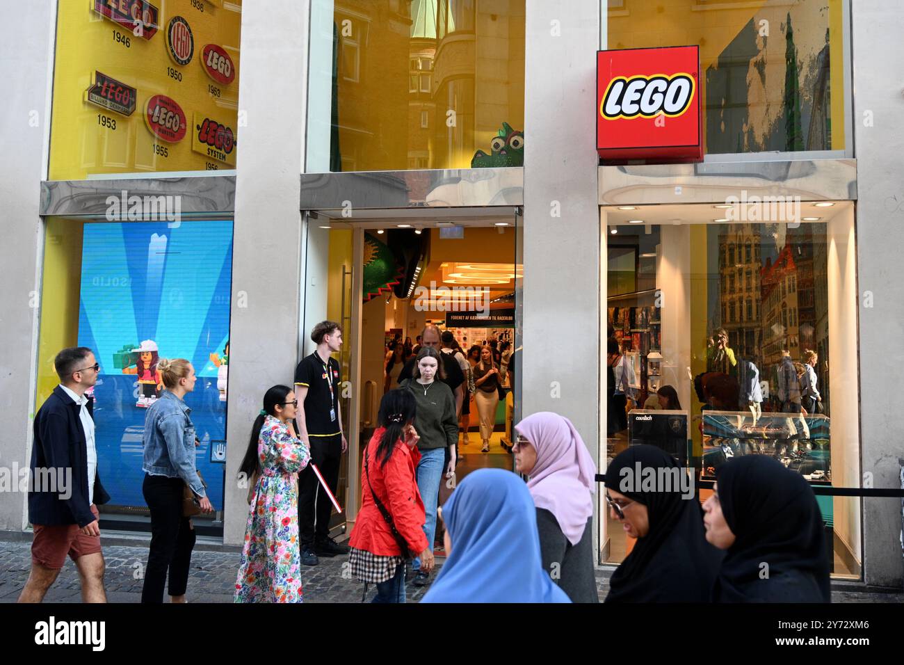Copenhagen, Denmark - July 31, 2024: A people near the Lego Store ...