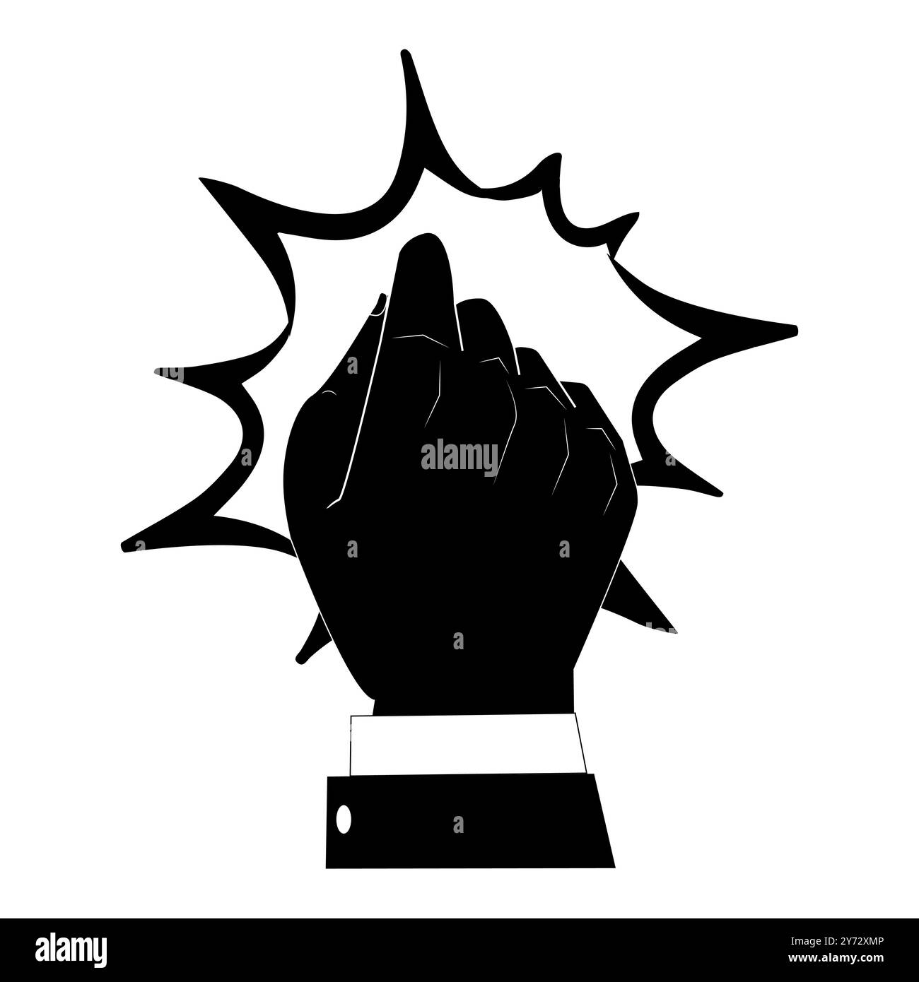 Hand knokning door icon illustration. Please knock sign board vector ...