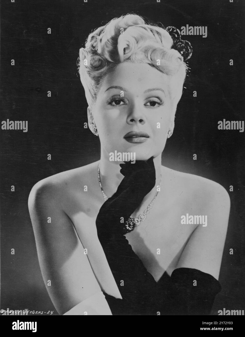 Adele Jergens, Columbia Pictures starlet, is noted for her striking ...