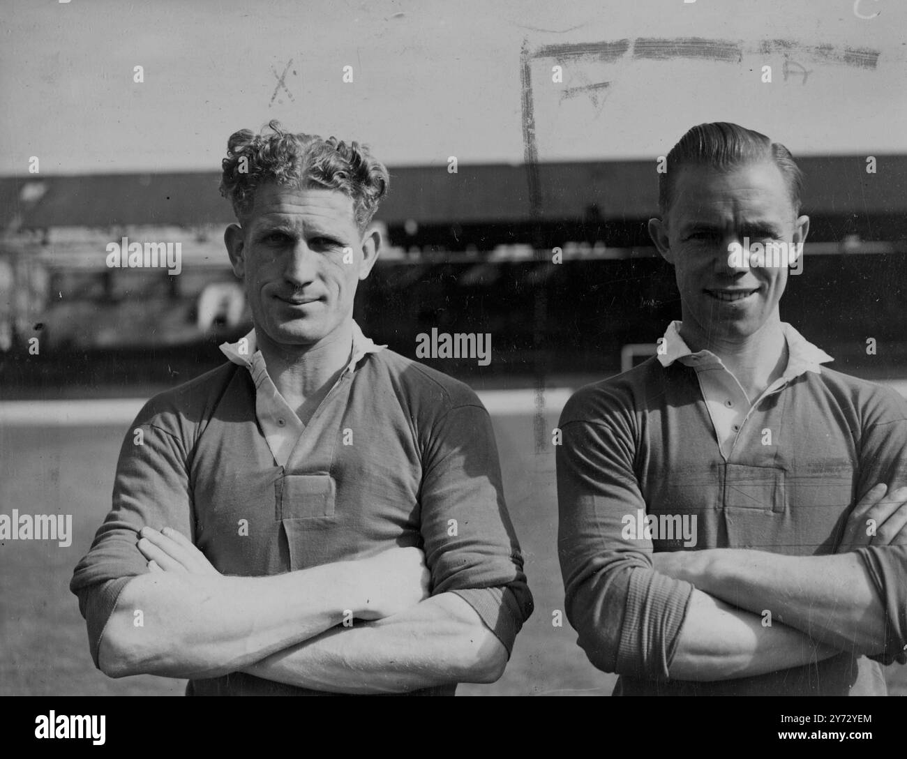 New picture of Harold Phipps, right back and Bert Johnson, left half of ...