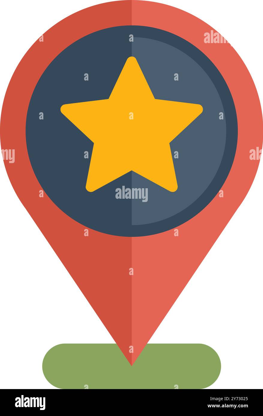 Location pin pointing an important place with a star icon, great for ...