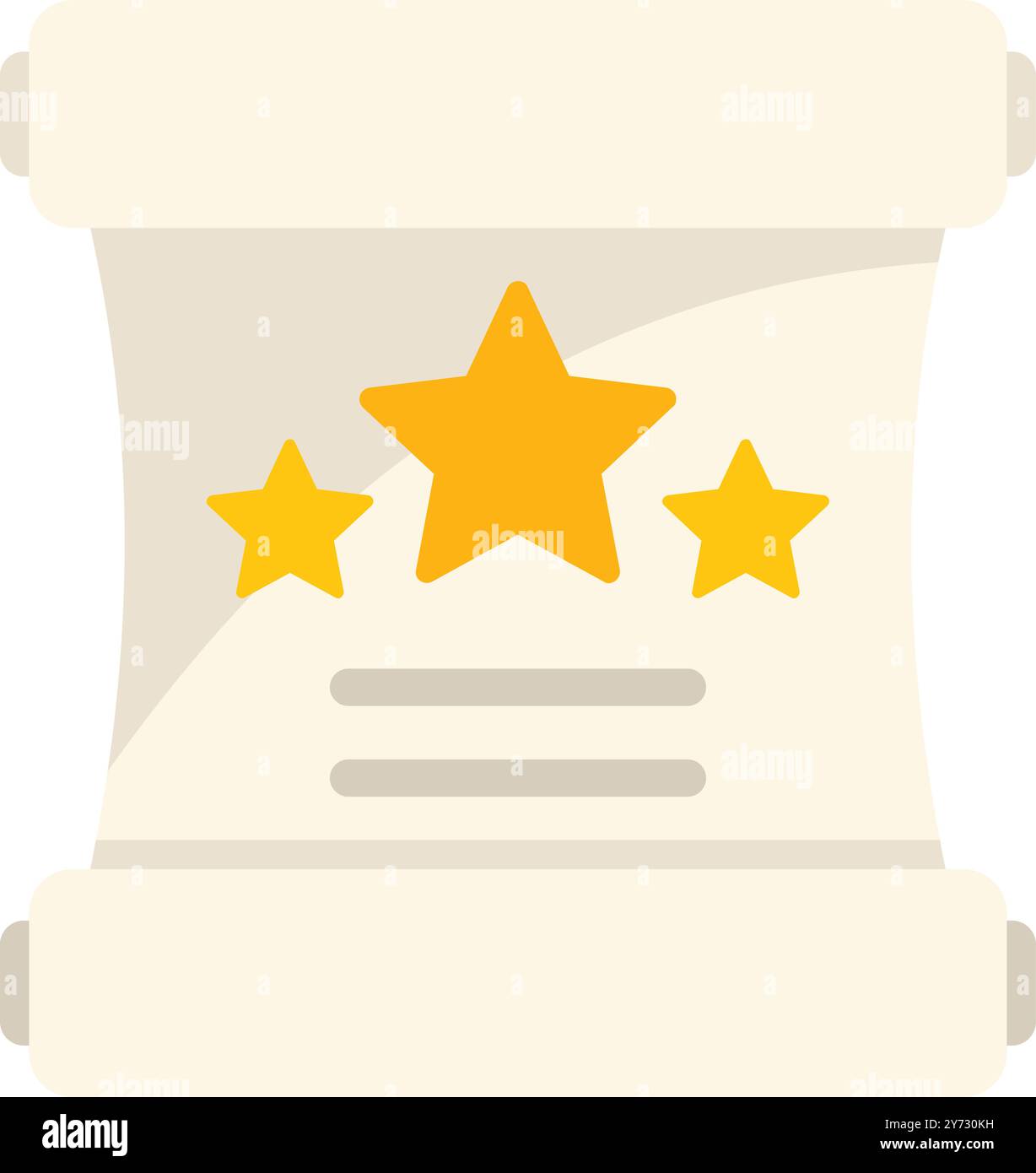 Diploma scroll with three stars, representing excellent academic ...