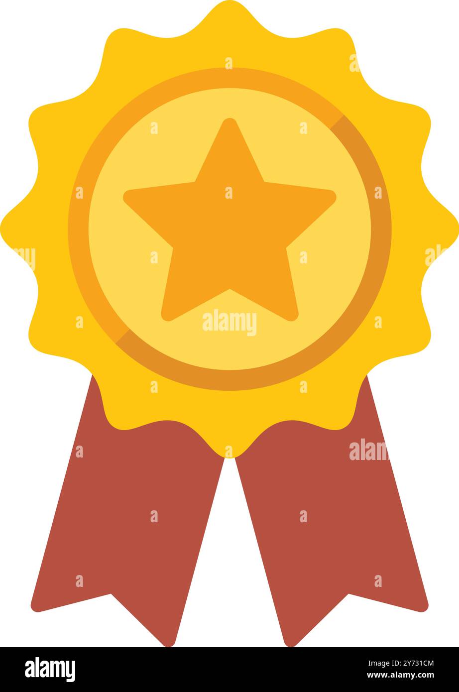 Golden award ribbon with star showing quality guarantee and prize Stock ...